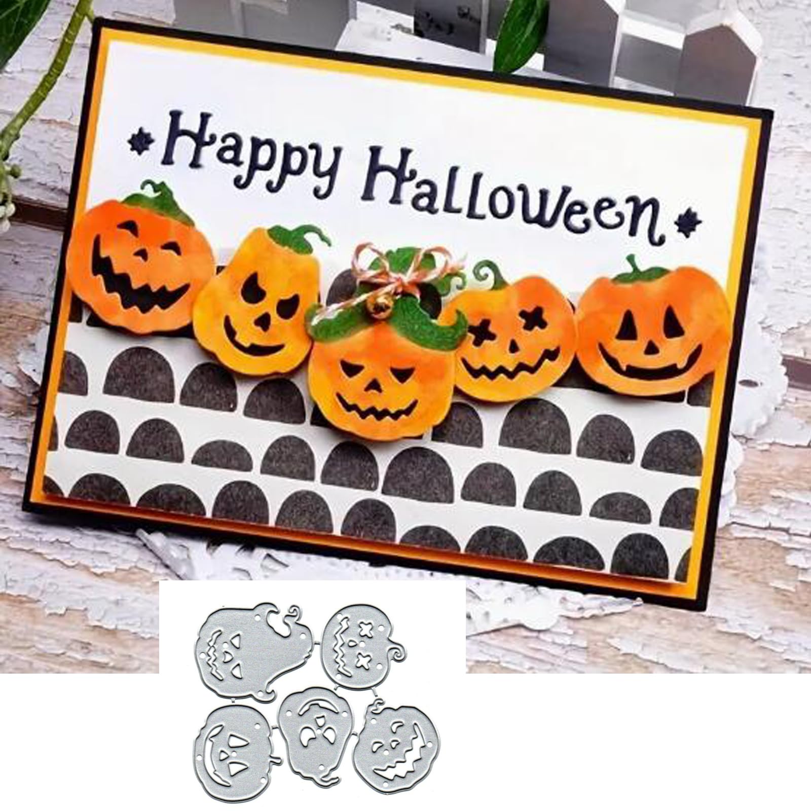Amazon.com : 5pcs Happy Halloween Pumpkin Metal Die Cuts,Halloween ...