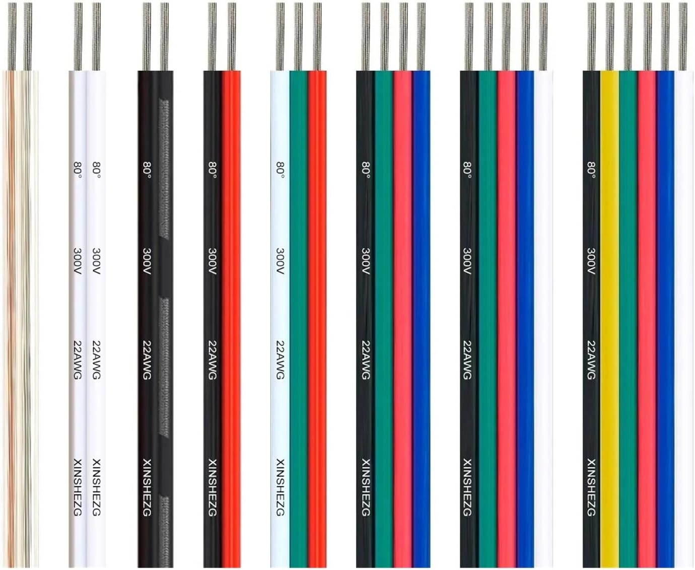 Amazon.com: Wire and Cable 2/3/4/5/6pin LED Strip Extension Cables 22 ...