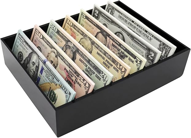 Amazon.com: Money Organizer for Cash, 8 Compartment Black Acrylic Money ...