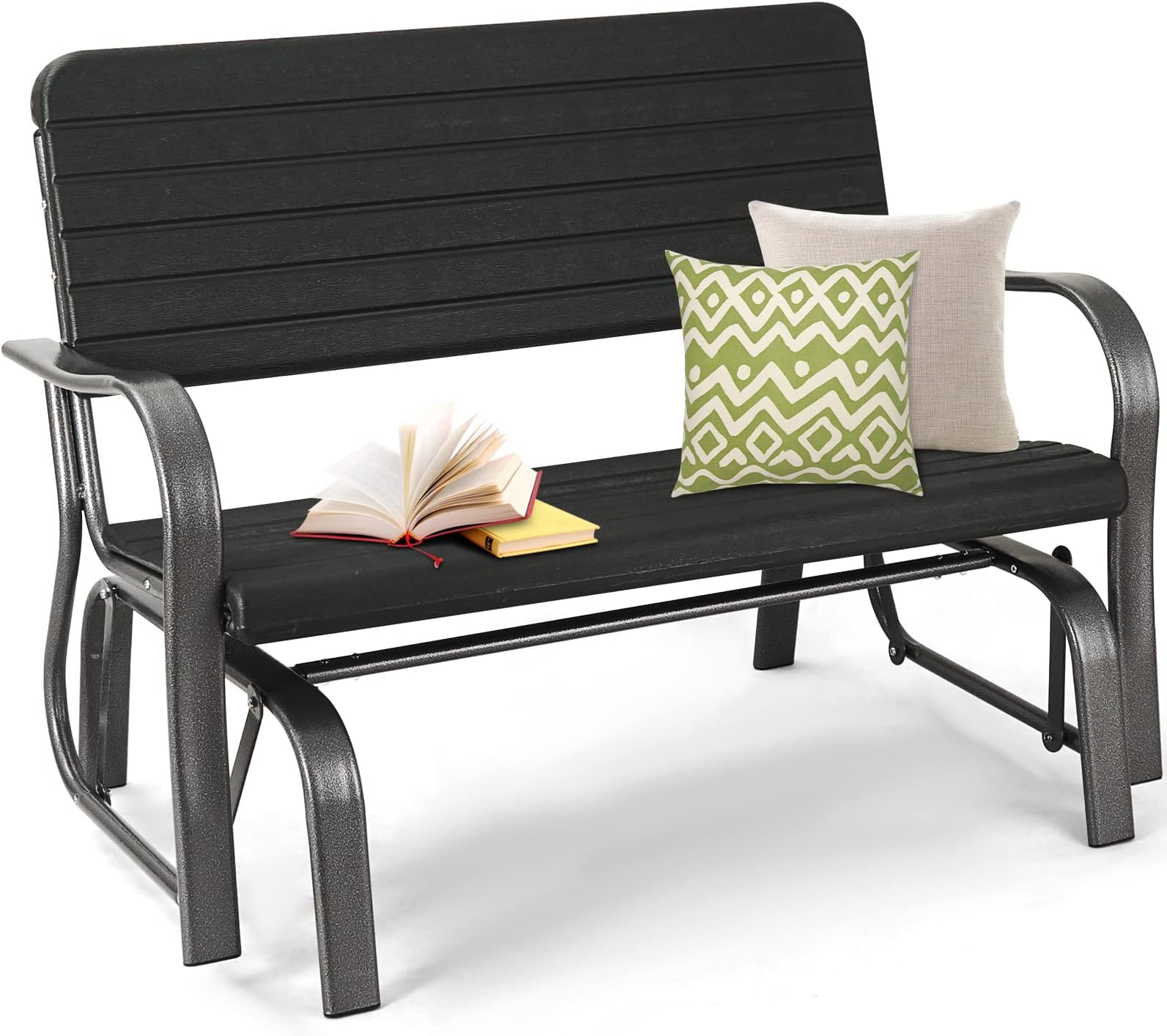 Amazon.com: Tangkula Outdoor Glider Bench, Porch Glider Loveseat Swing ...
