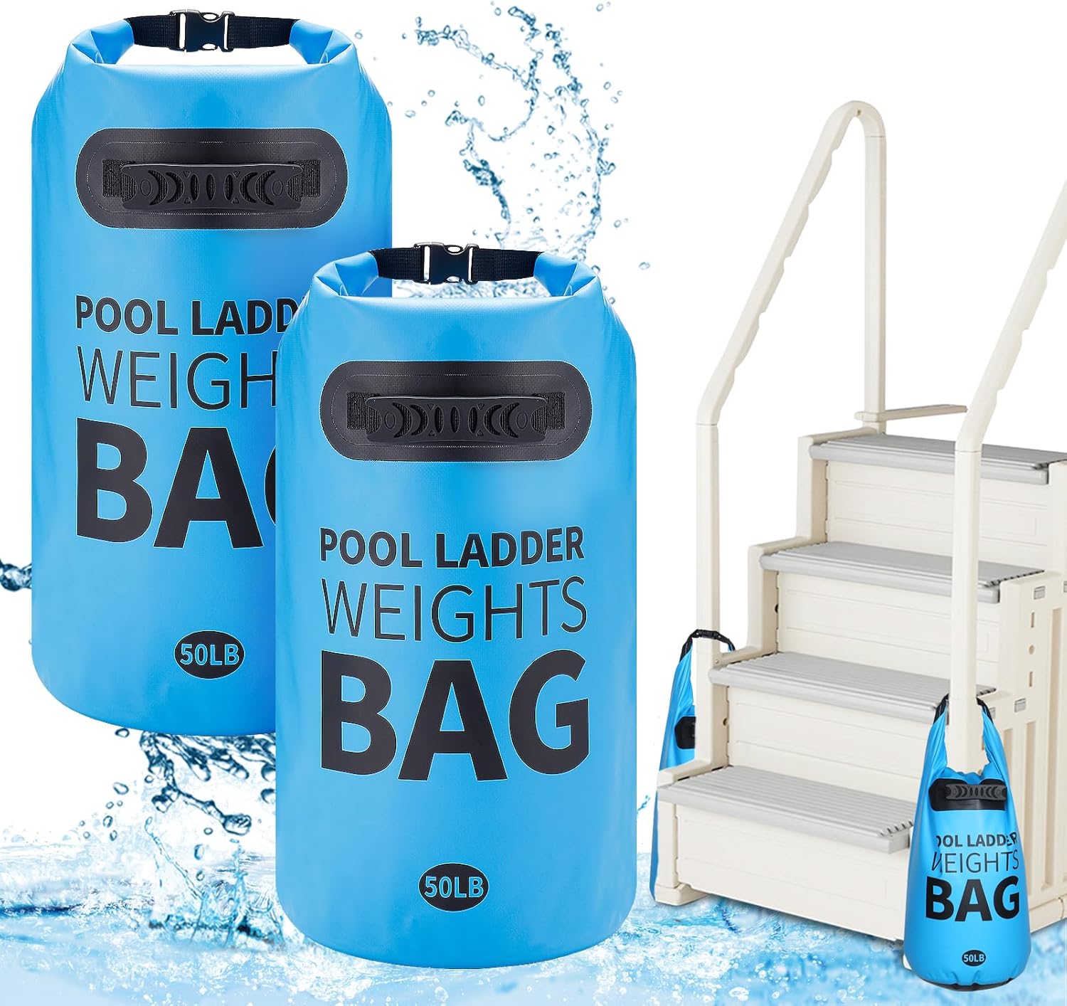 Amazon.com: Heavy Duty Pool Ladder Weights - 50lbs Sand Fillable ...
