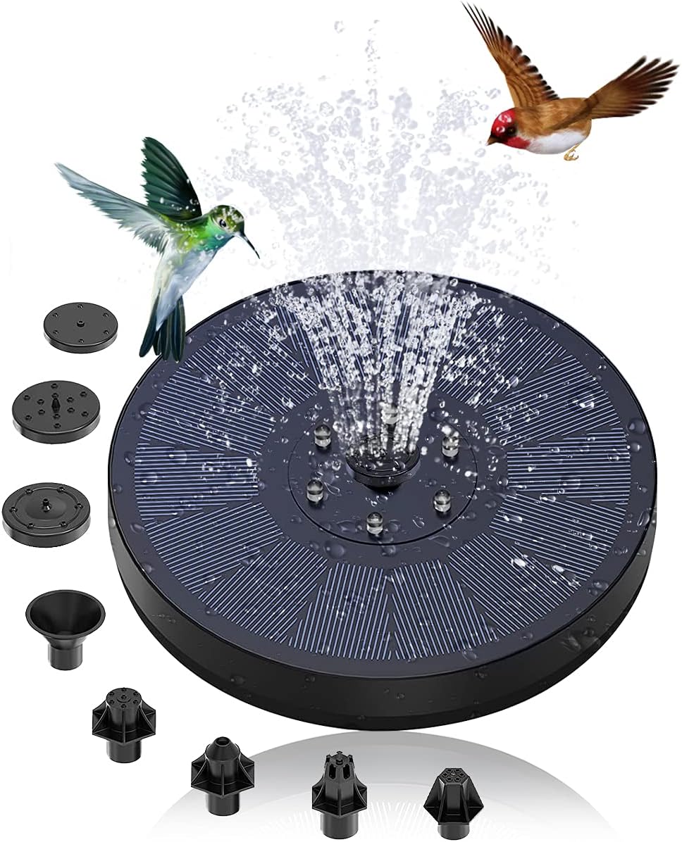 Solar Springbrunnen für Außen, Solarbrunnen für Draussen mit 8 Düsen ...
