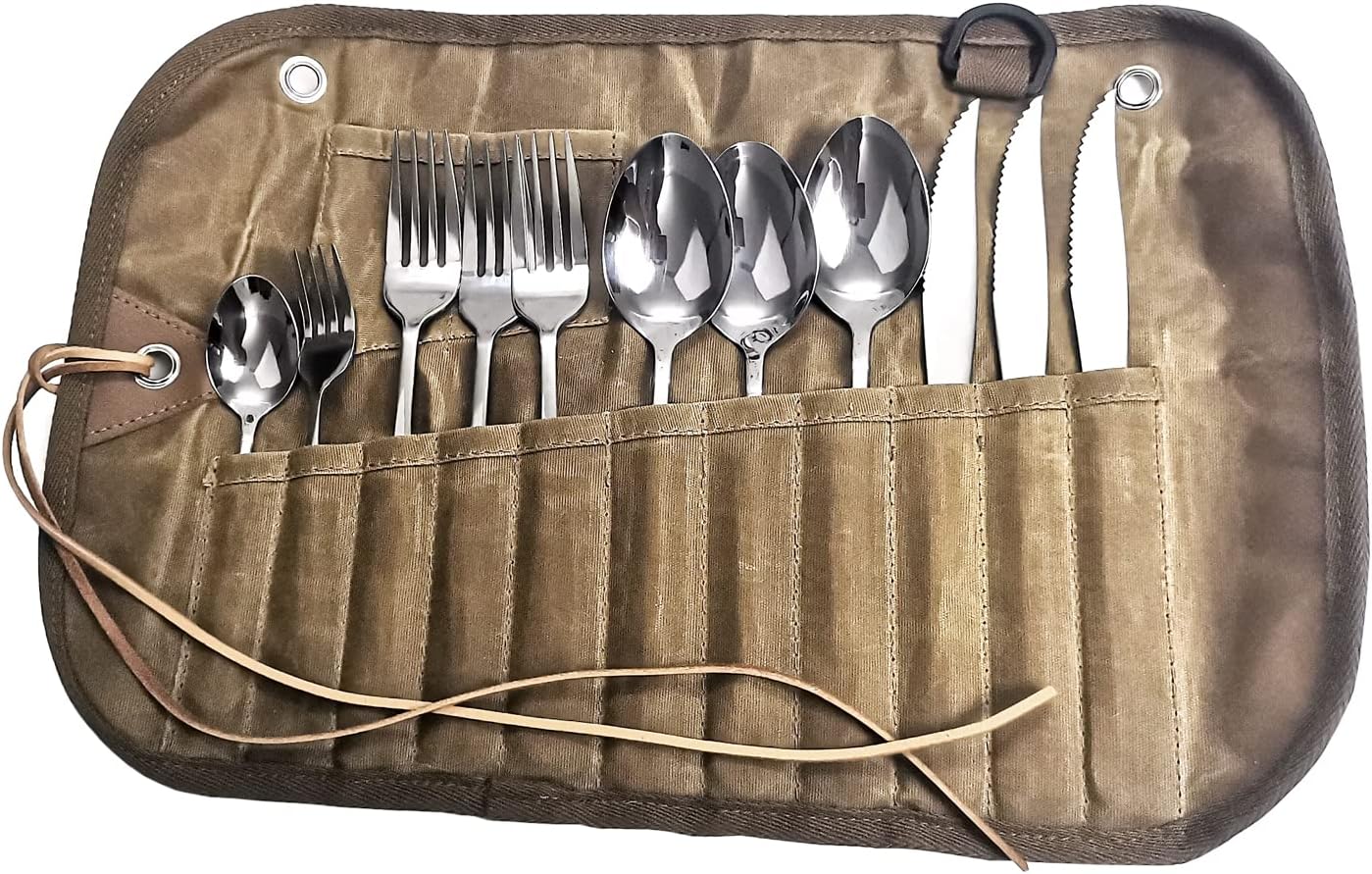 Amazon.com: xiaoguozi Cutlery Storage Bag,Portable Polyester Roll Up ...