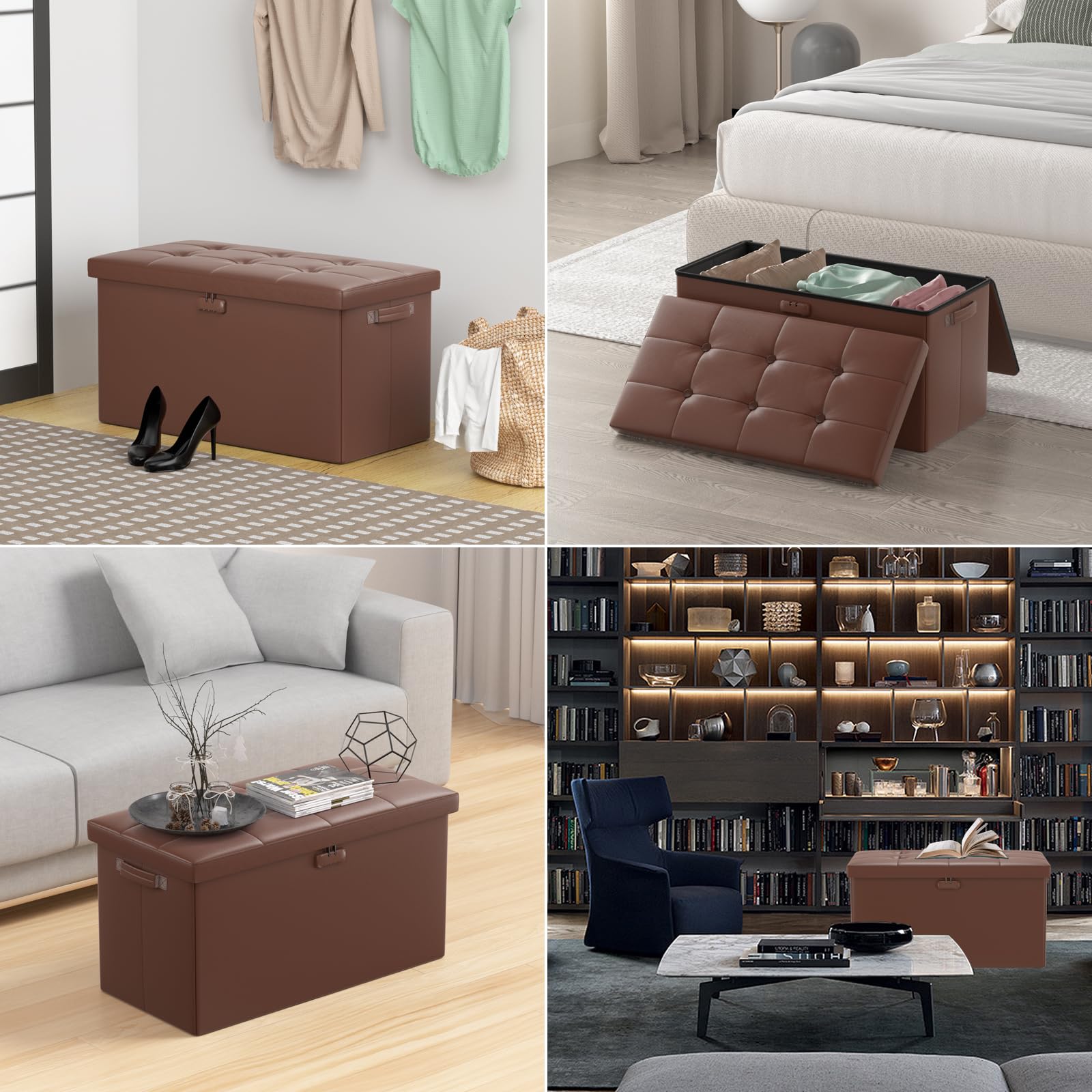 DocSafe Storage Ottoman Bench with Lock,Fireproof Folding Storage Bench ...