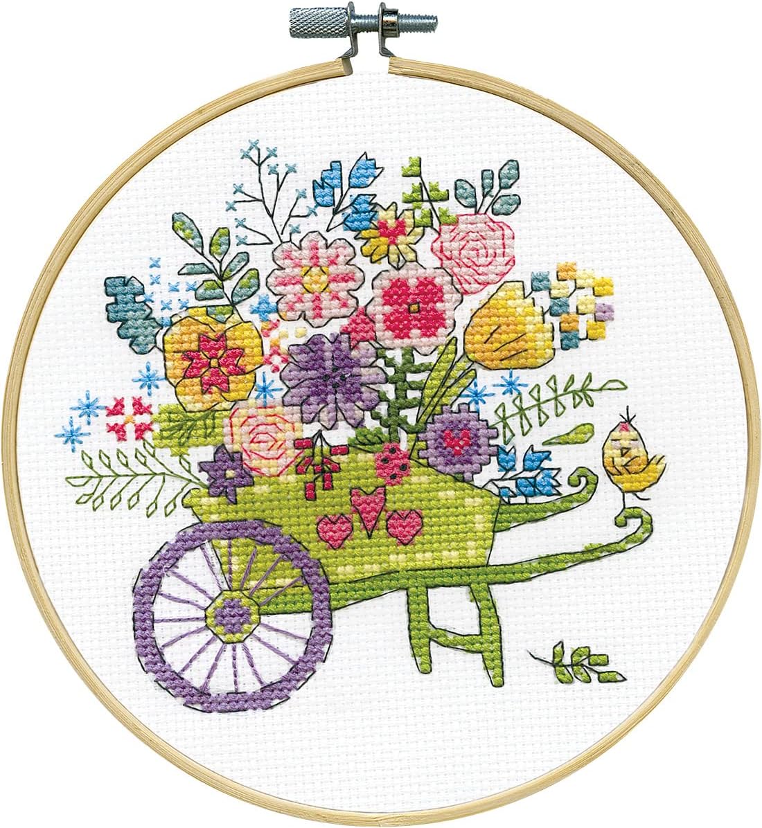 Amazon.com: Design Works Crafts Flower Cart Counted Cross Stitch Kit ...