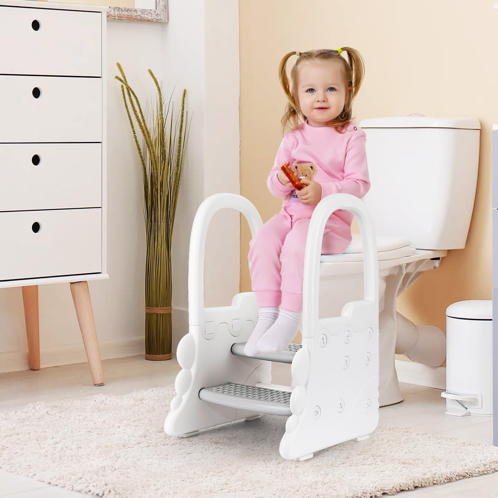 Snapklik.com : Toddler Step Stool, Plastic Toddler Nursery 2 Step ...
