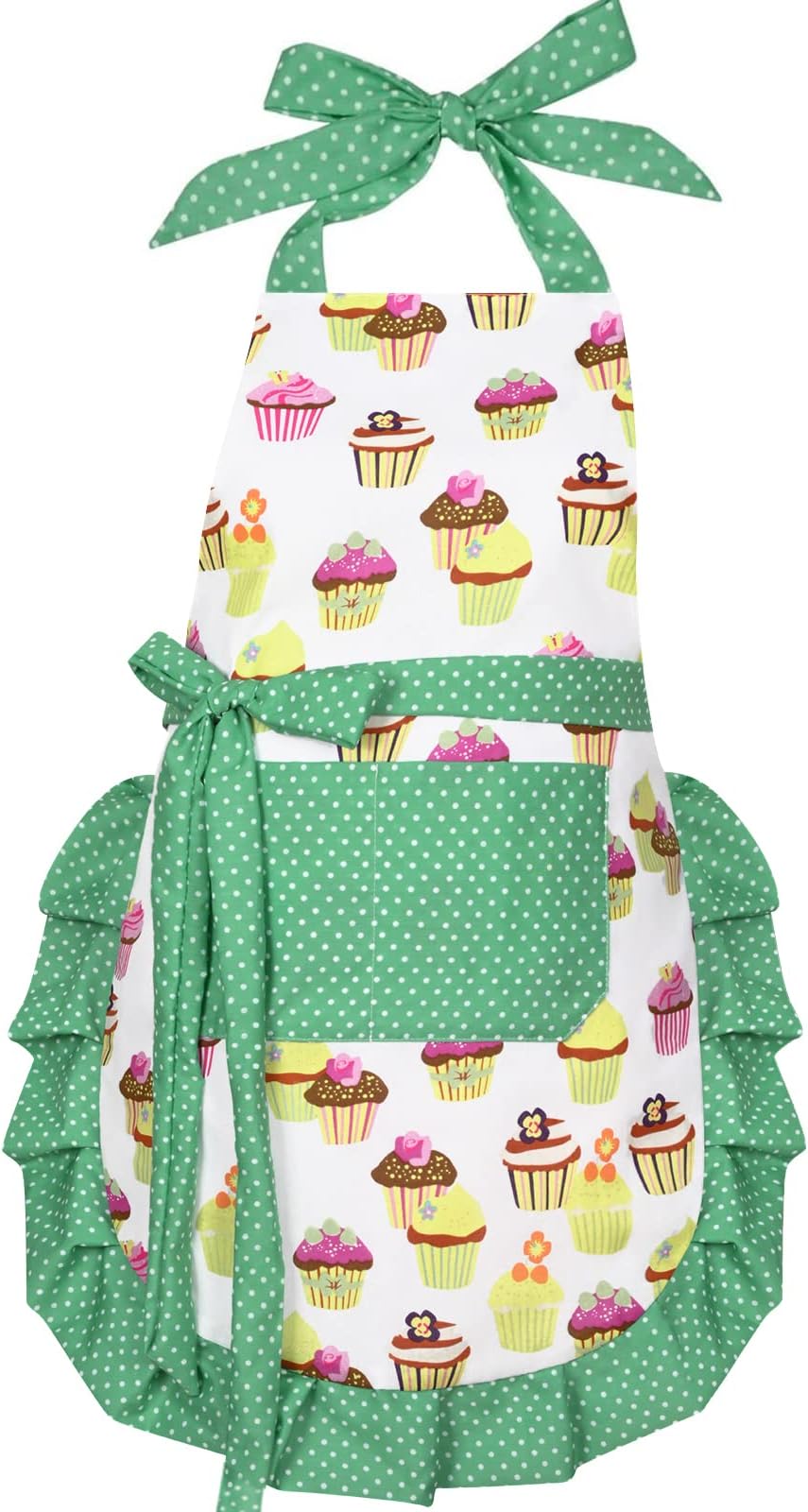 Amazon.com: Claswcalor 100% Cotton Kids Girls Aprons for Cooking Cute ...