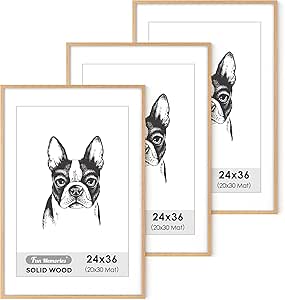 Amazon.com - 24x36 Poster Frame, Natural Solid Wood 24 x 36 Inch ...
