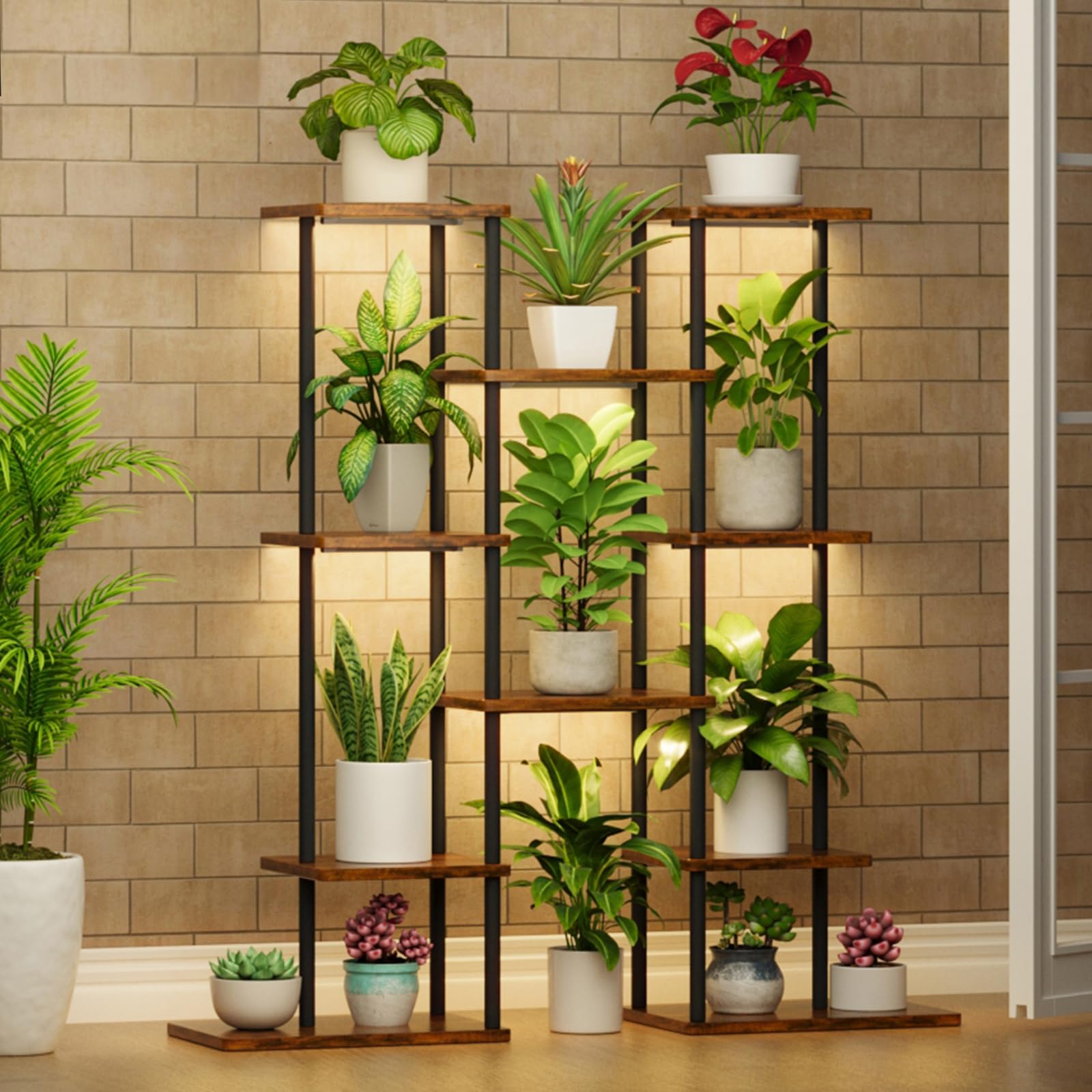 Amazon.com: BACEKOLL Plant Stand Indoor with Grow Lights, 6 Tiered ...