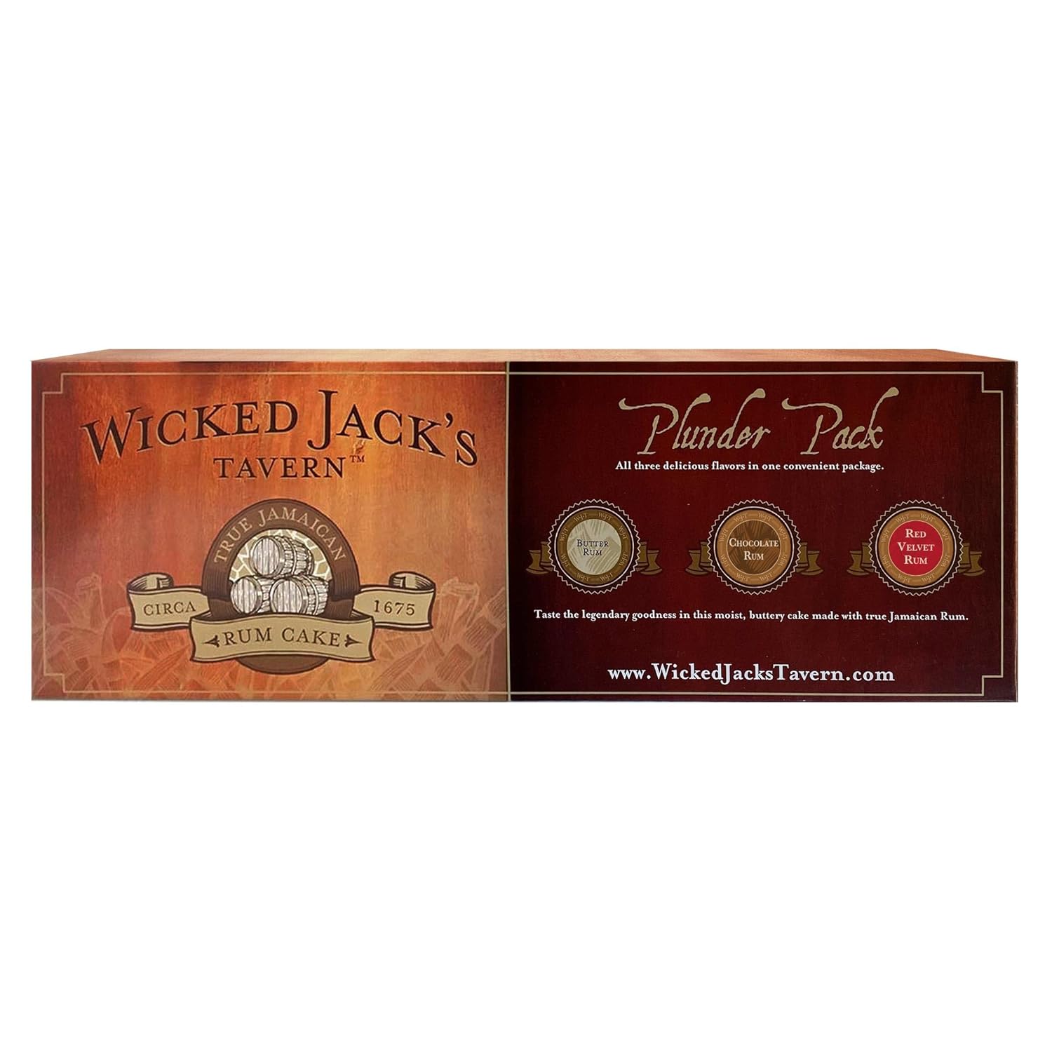 Amazon.com: Wicked Jack's Tavern Plunder Pack | 3 Mini Rum Cakes + 2 ...