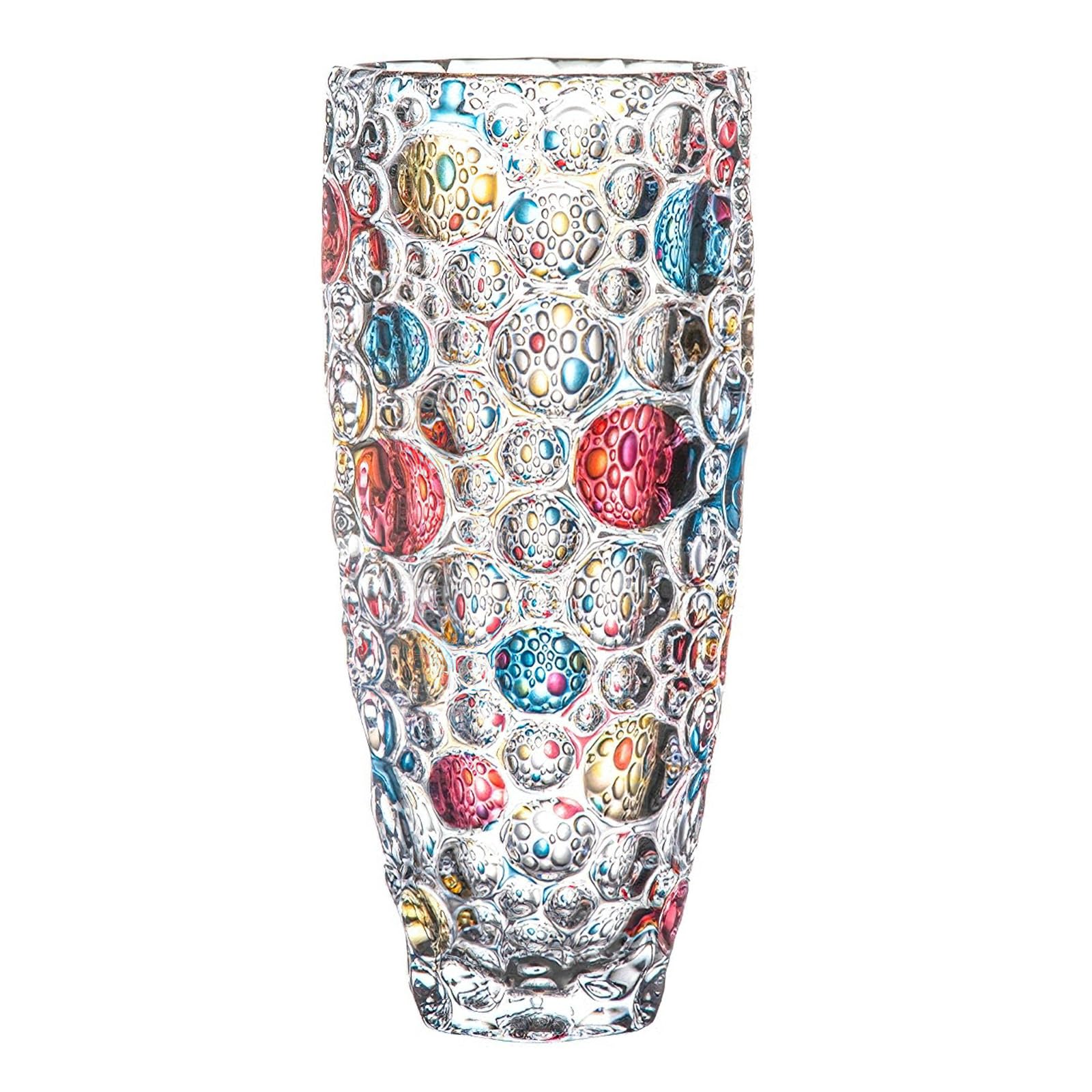 Amazon.com: auons Colorful Crystal Glass Vase, Hand Painted Flower Vase ...