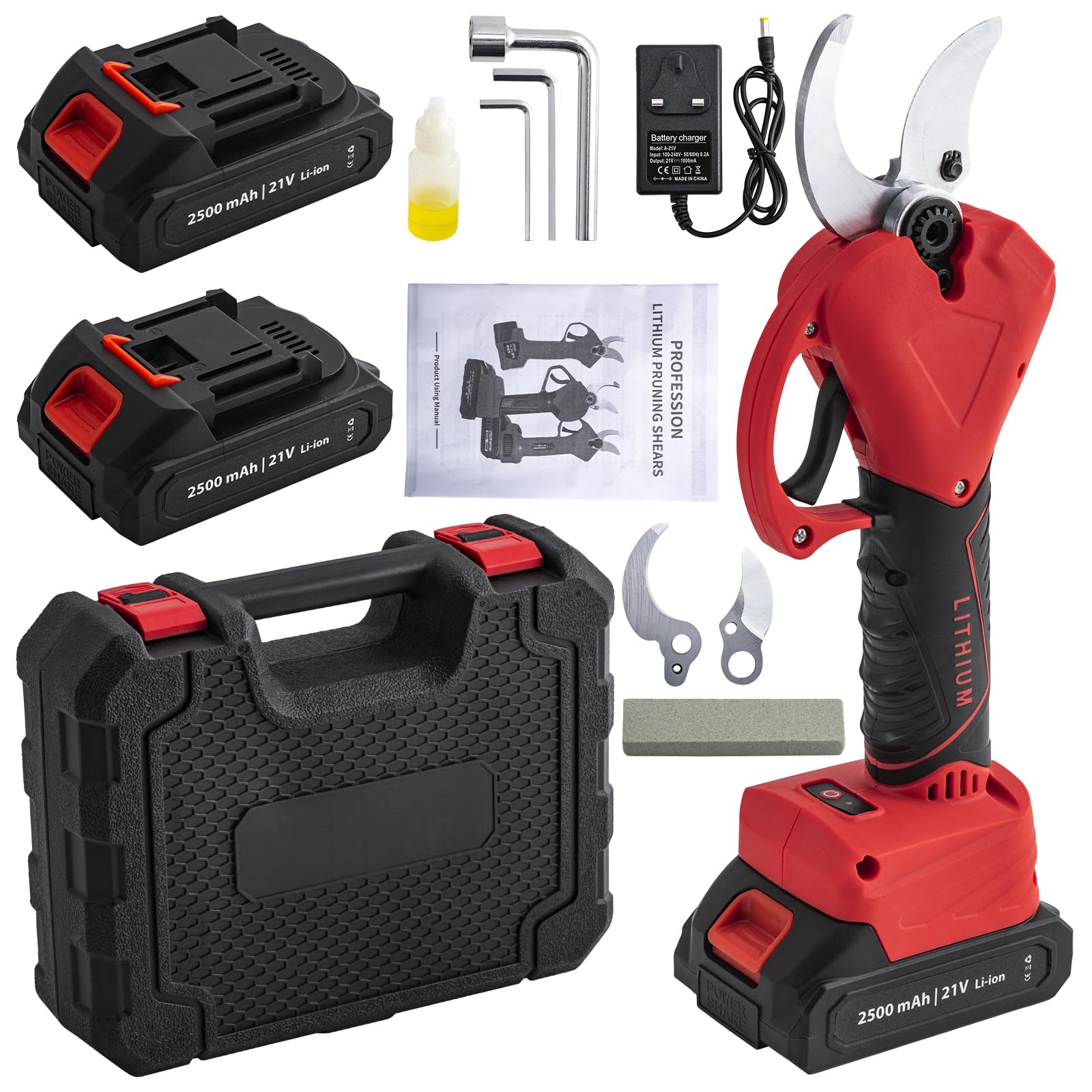 Electric Cordless Pruning Shears For Gardening: 21V Battery Power ...