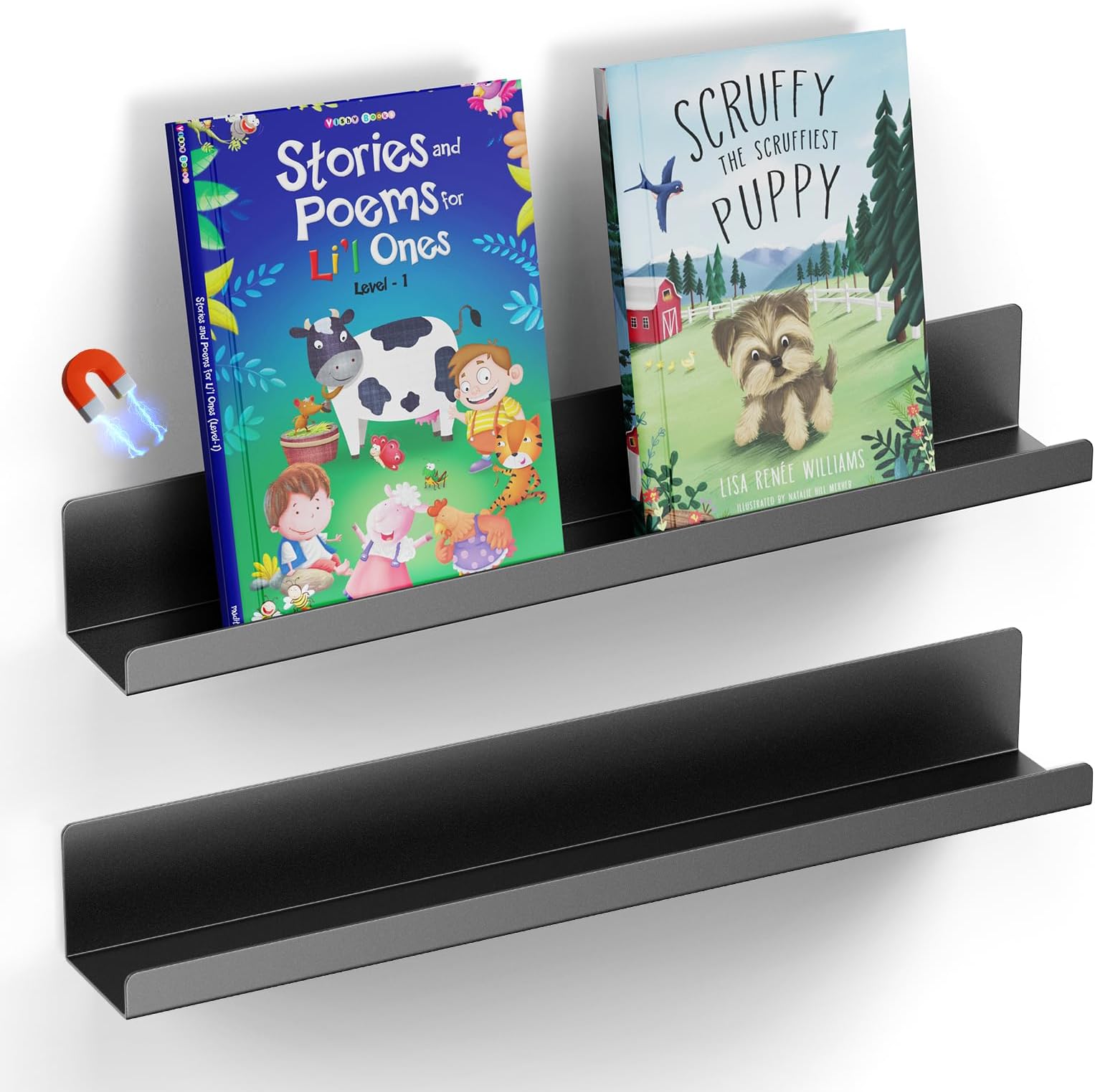 Amazon.com: Lincia 4 Pcs Metal Magnetic Bookshelf for Whiteboard ...