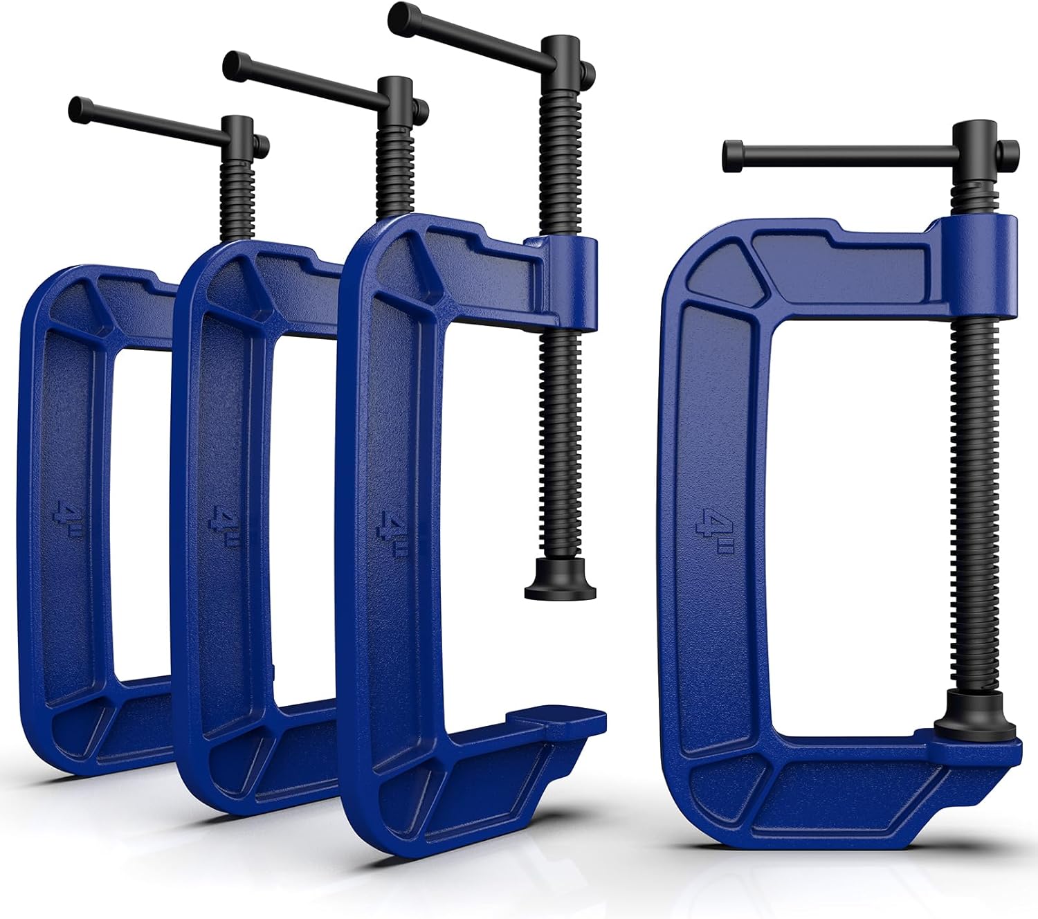 KARRYTON 4 inch C Clamps 4-Pack, 2-3/4”(70mm) Large Deep Throat ...