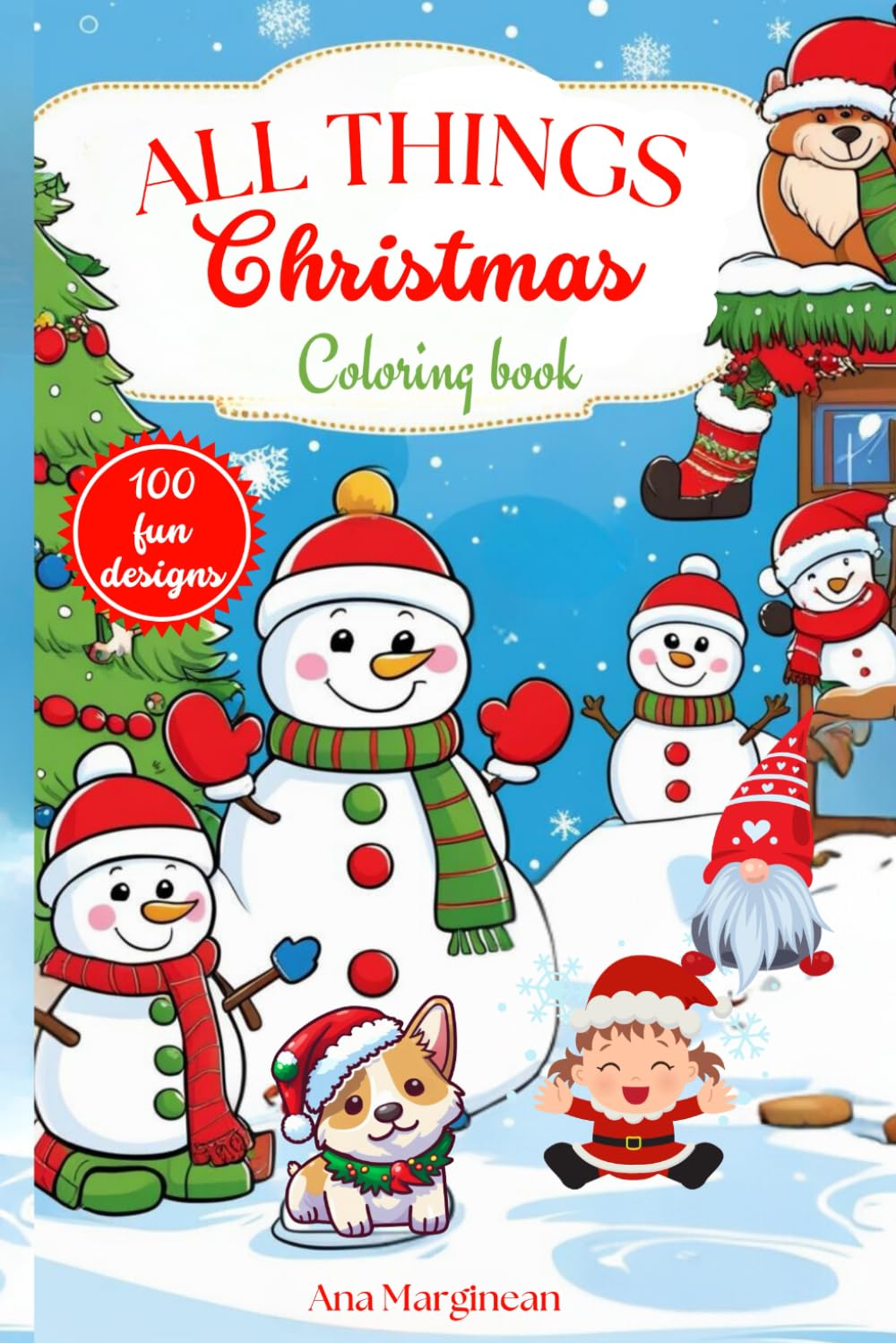 Amazon.com: All things Christmas-coloring book with 100 fun designes ...