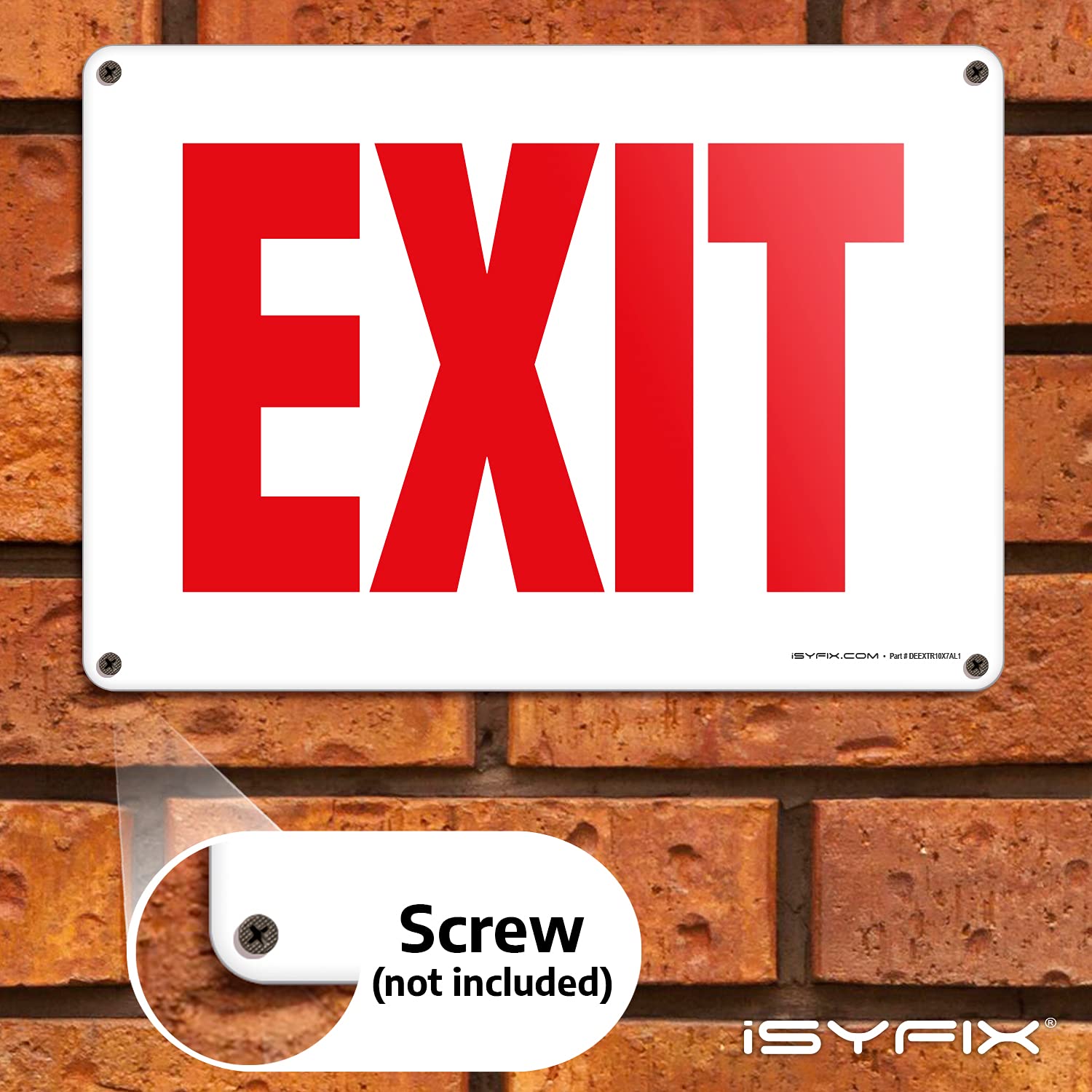 Snapklik.com : iSYFIX Exit Sign - 1 Pack 10x7 Inch - 100% Rust Free ...