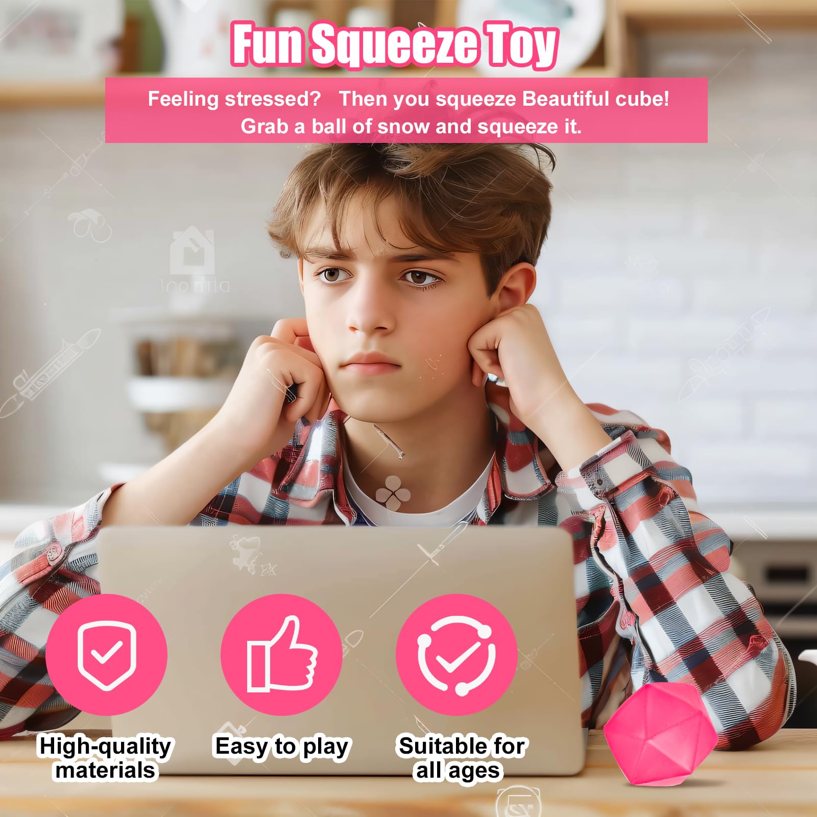 4 Pcs Ice Cube Stress Balls, Slow Rising Stress Balls Diamond Squeeze ...