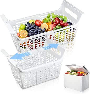 Amazon.com: Tioncy 2 Pcs Adjustable Freezer Baskets for Chest Freezer ...