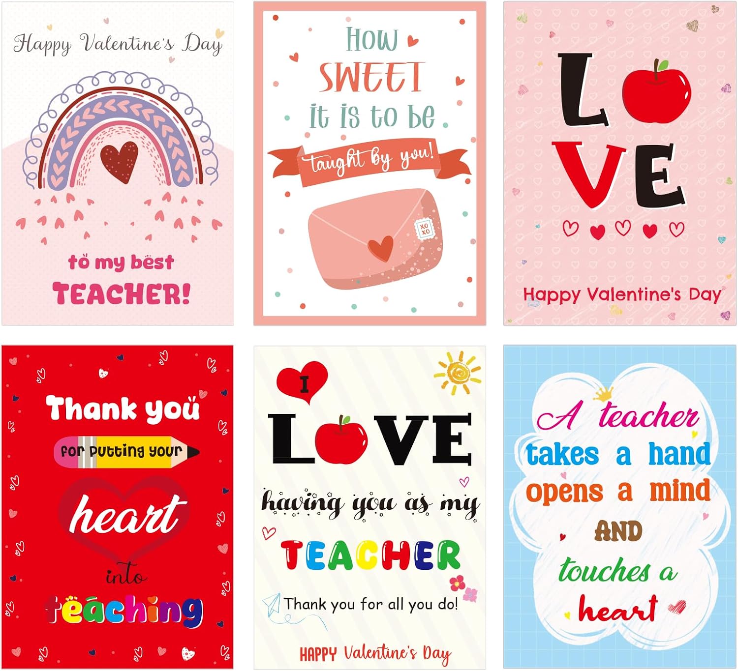 Amazon.com: GLMFAD Valentine's Day Cards for Teachers Happy Valentine ...