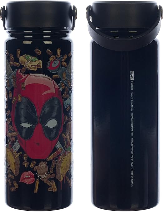 Amazon.com: Marvel Deadpool 17 oz. UV Stainless Steel Bottle : Sports ...