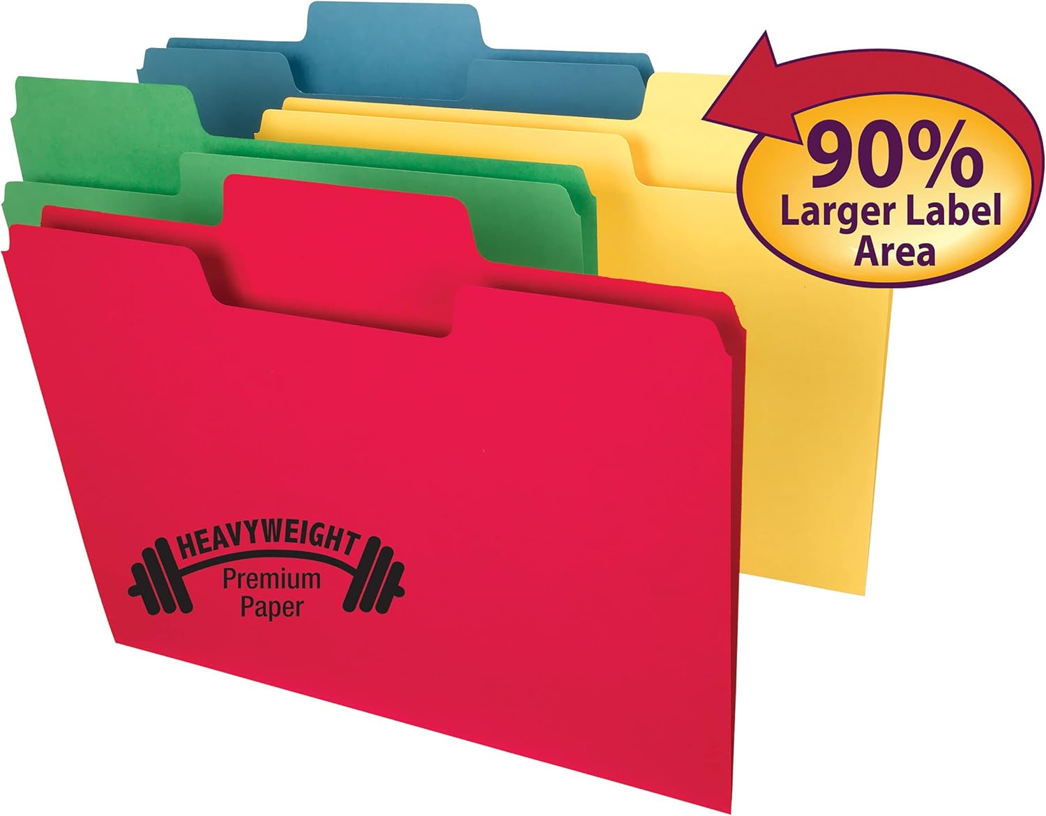 Smead SuperTab Heavyweight File Folder, Oversized 1/3-Cut Tab, Letter ...