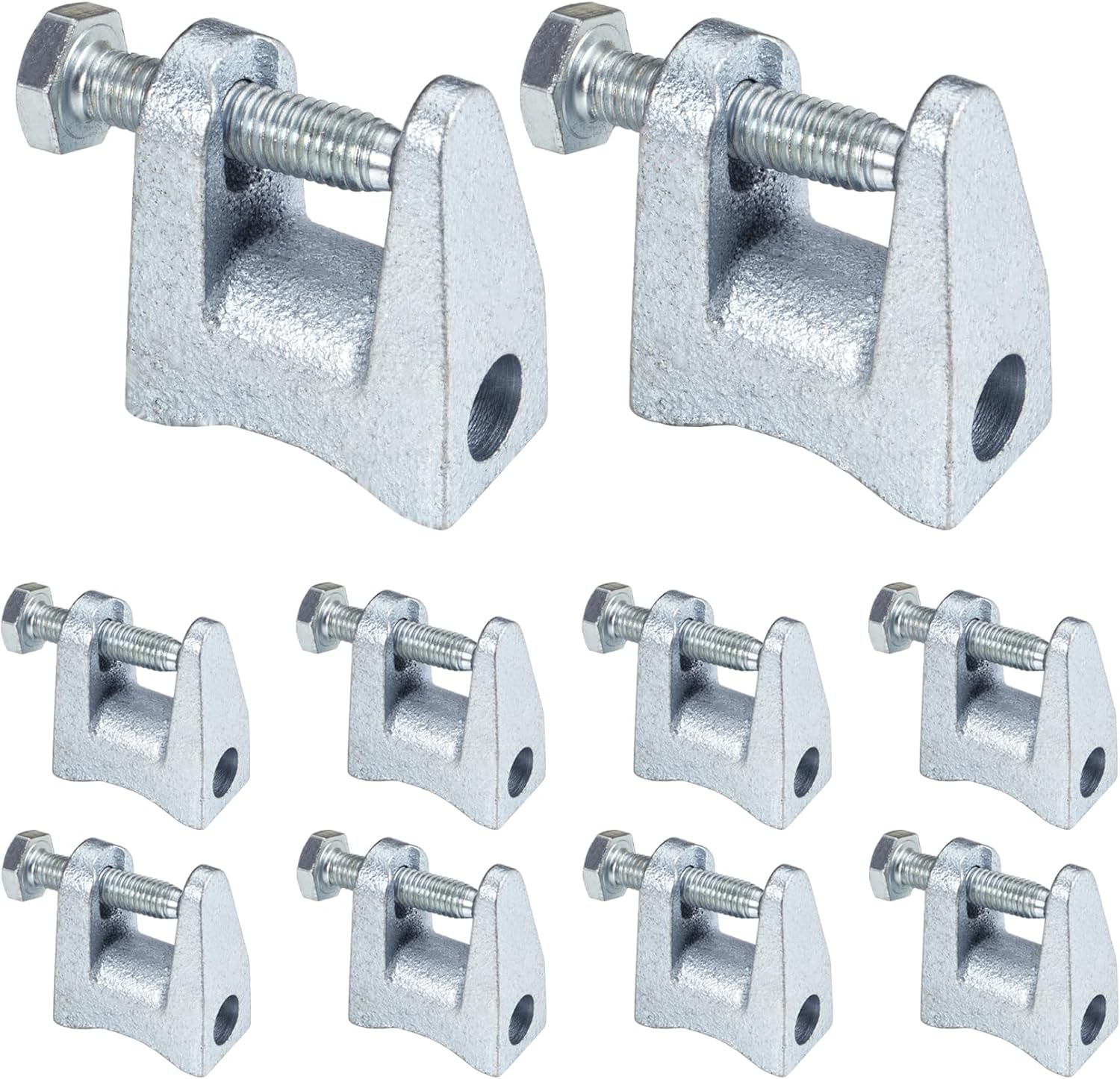 VENITOR 10 Pack Cast Iron Beam Clamp 3/8"-16 Zinc-Plated Iron Safety C ...
