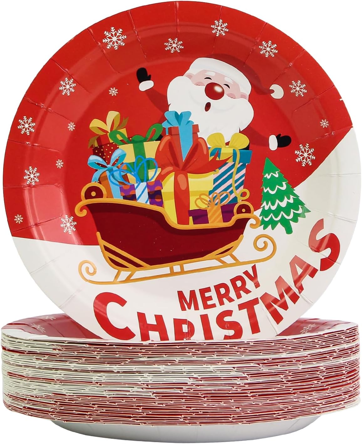 Amazon.com: LDFDRT 7 Inch Christmas Party Paper Plates - Disposable 50 ...
