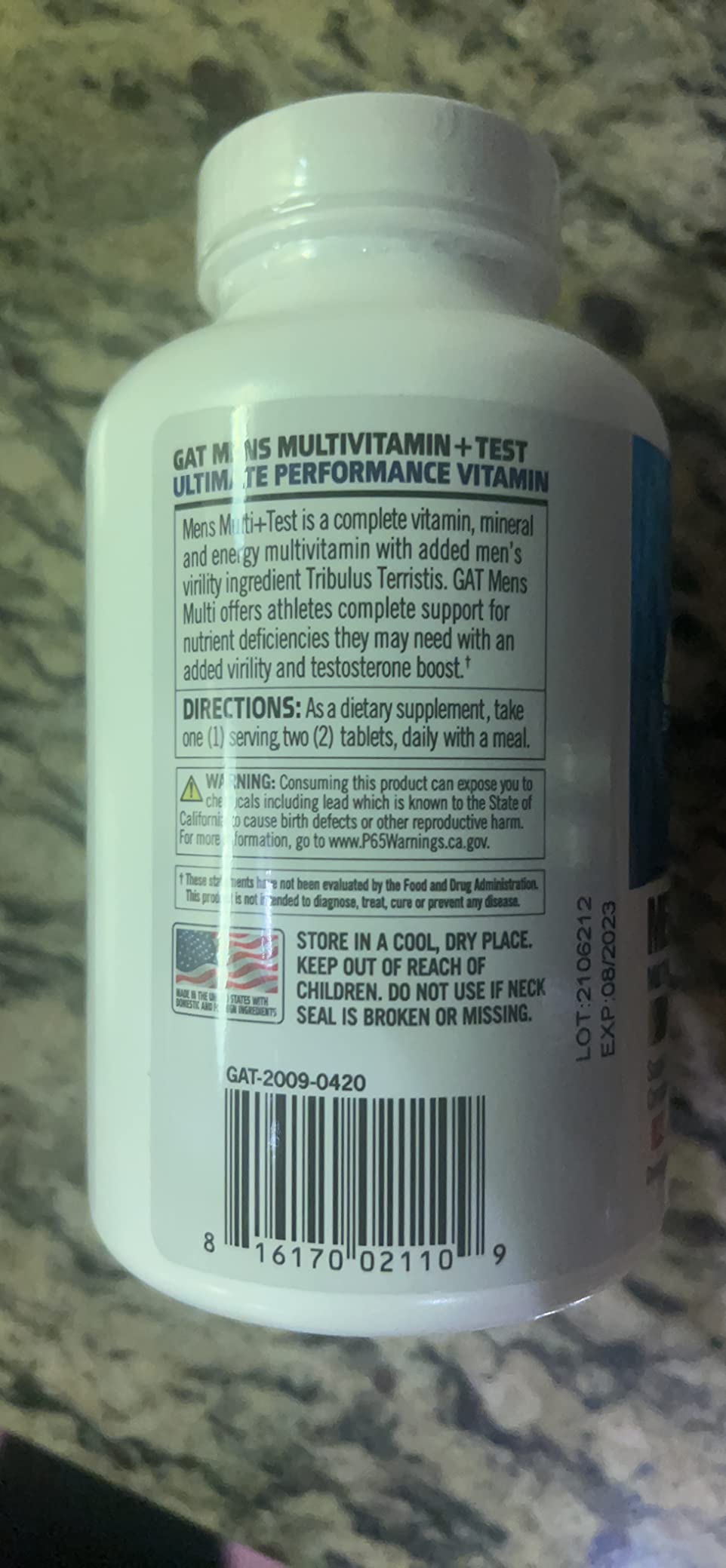 Amazon.com: GAT SPORT Men's Multi + Test, Premium Multivitamin Tablets ...
