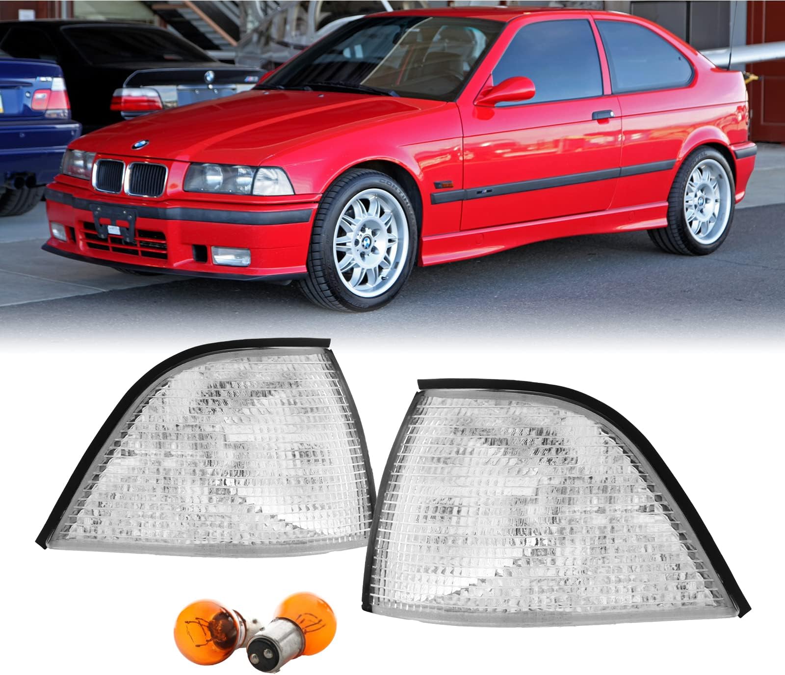 Amazon.com: AKKON - For BMW E36 3 Series 4 Doors Sedan Black Bezel Dual ...