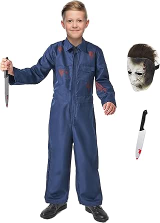 Amazon.com: IBQ Blue Kids Jumpsuit Coveralls Scary Halloween Costumes ...