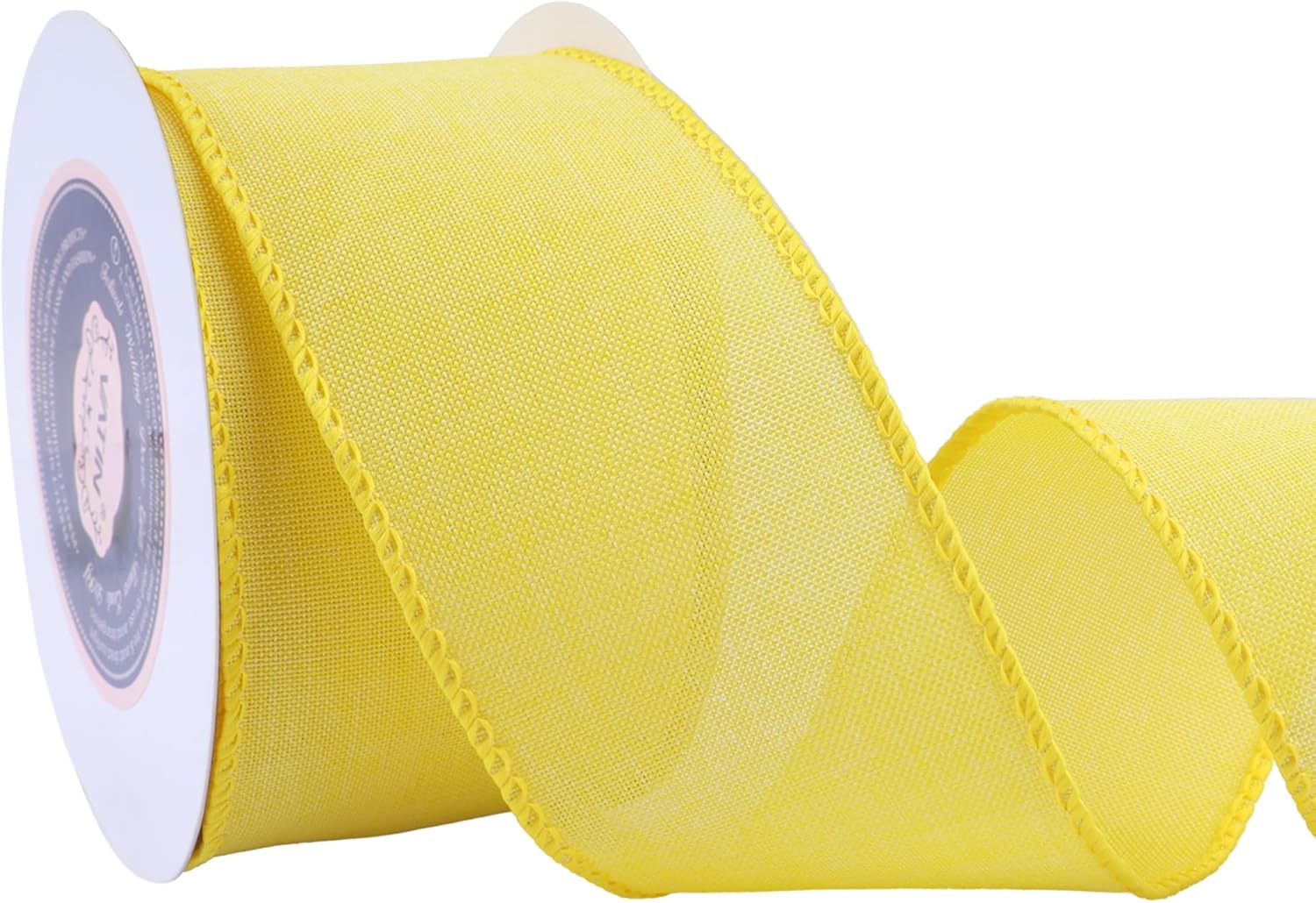 Amazon.com: VATIN Linen Wired Ribbon,2-1/2 Inch X 10 Yard,Light Yellow ...