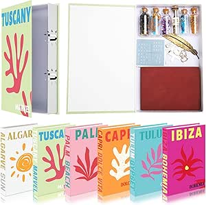Amazon.com: Gueevin 6 Pcs Preppy Decorative Books Boxes Fake Books ...
