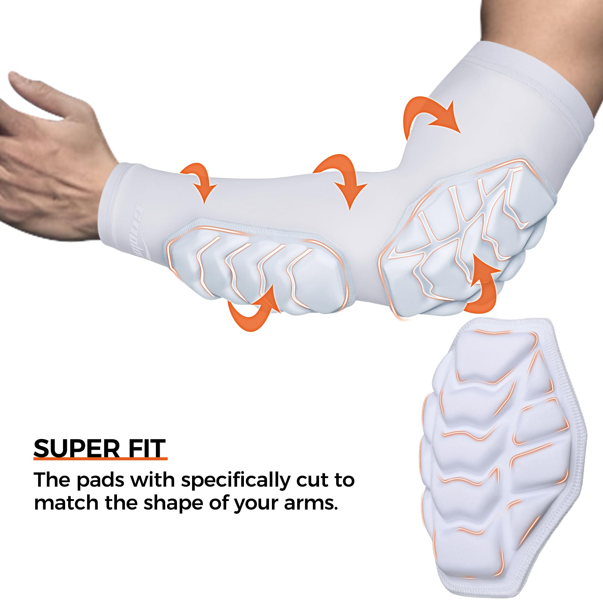 Snapklik.com : COOLOMG Football Arm Pads Padded Forearm Elbow Sleeves ...