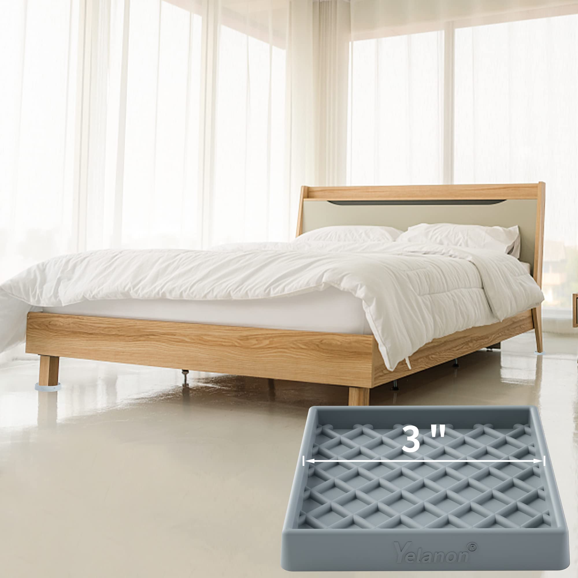 Snapklik.com : Furniture Coasters - 8 Pcs 3” Square Furniture Caster ...
