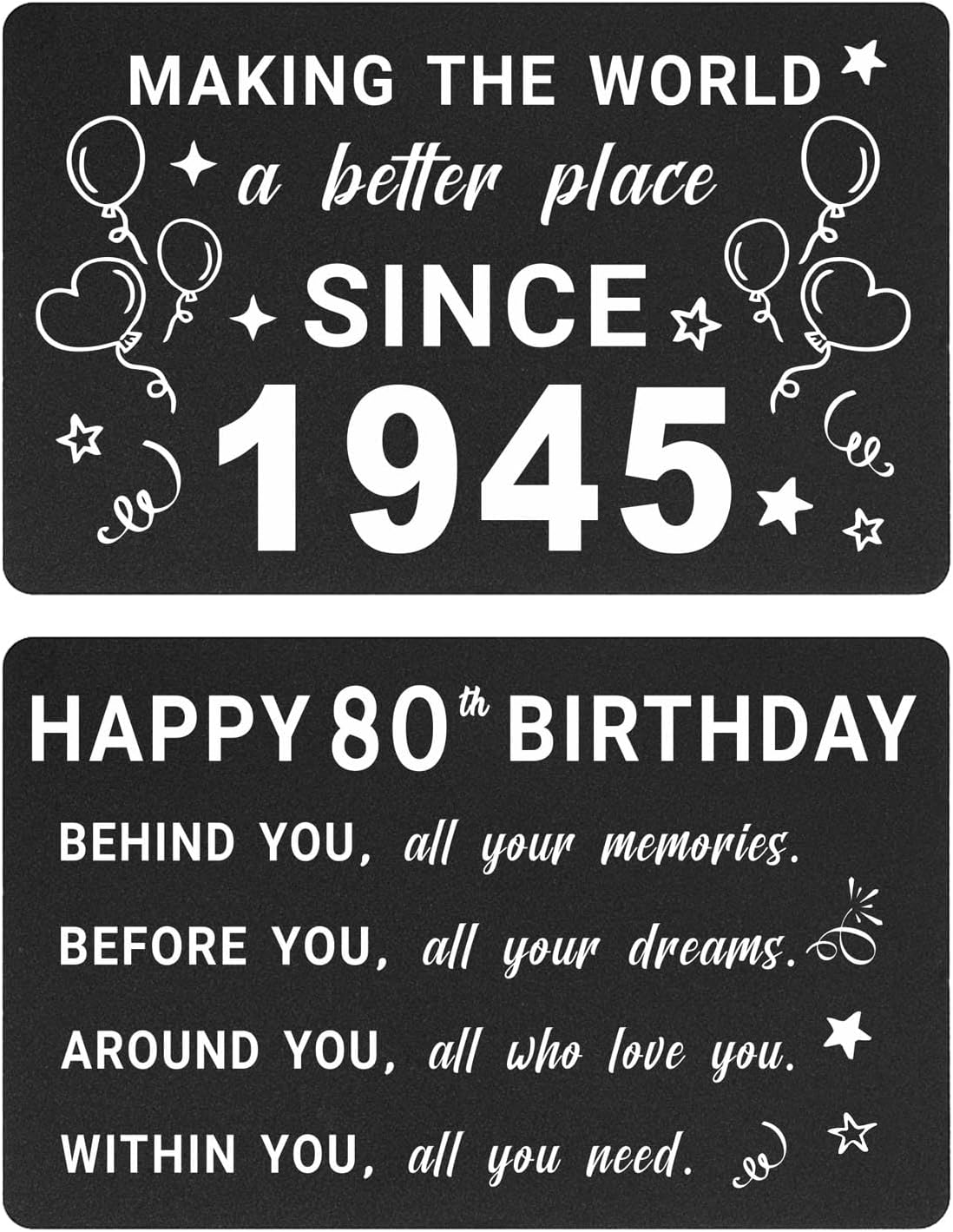 Amazon.com : iyaone 1945 80th Birthday Card – Happy 80th Birthday Gift ...
