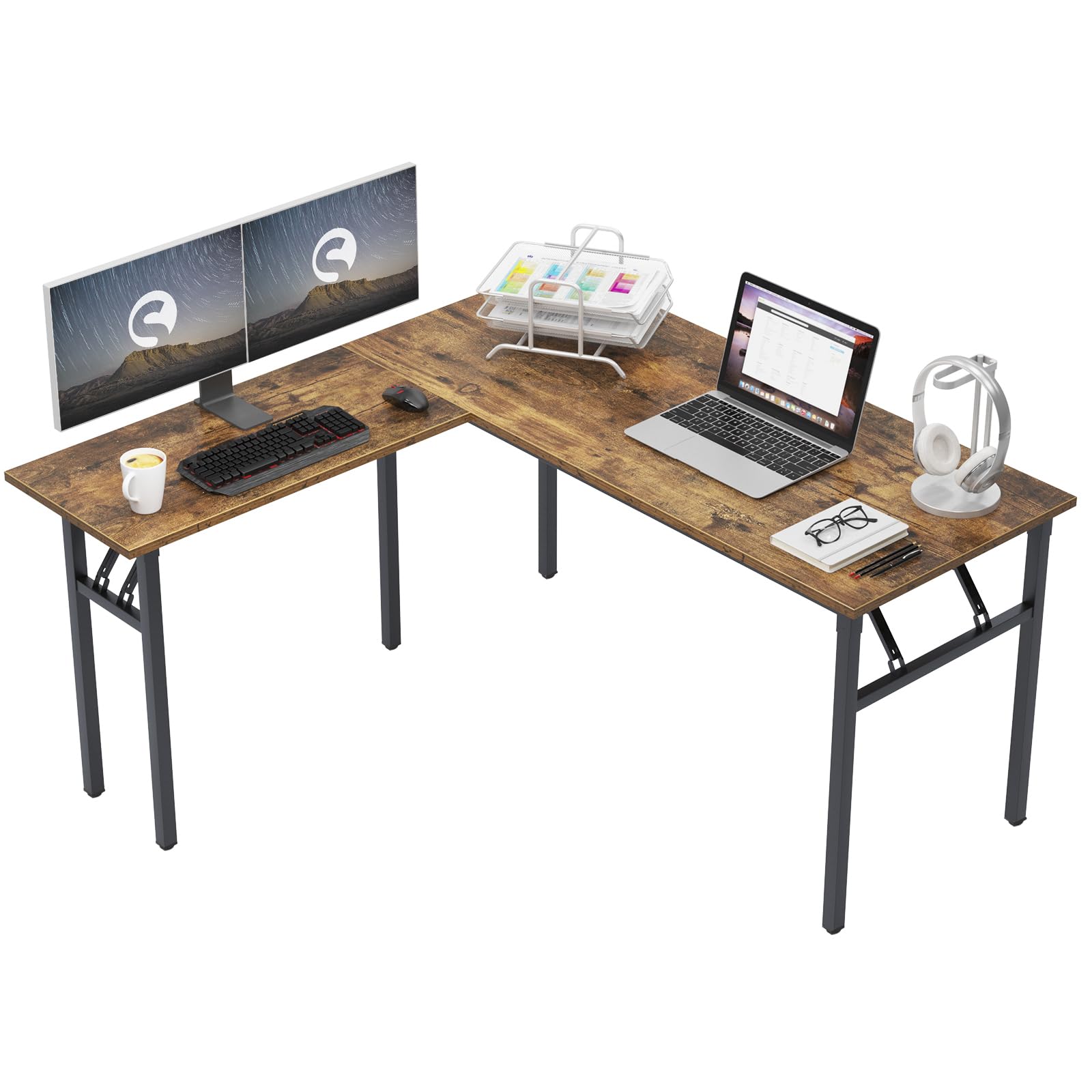 Amazon.com: Need L Shaped Folding Desk, Reversible Computer Desk for ...