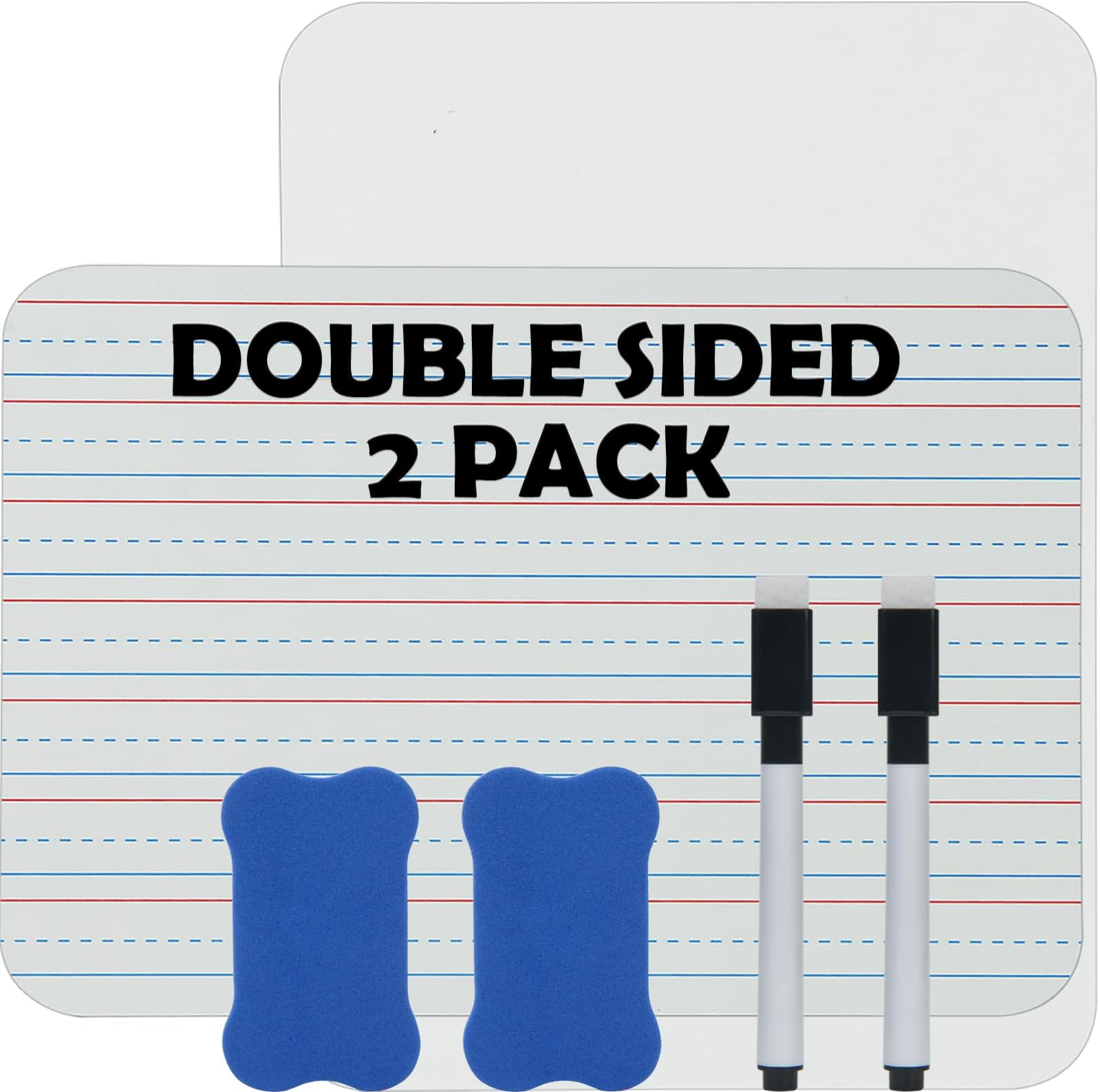 OWill Lined Dry Erase Board for Kids Mini Whiteboard A4, Ruled & Blank ...