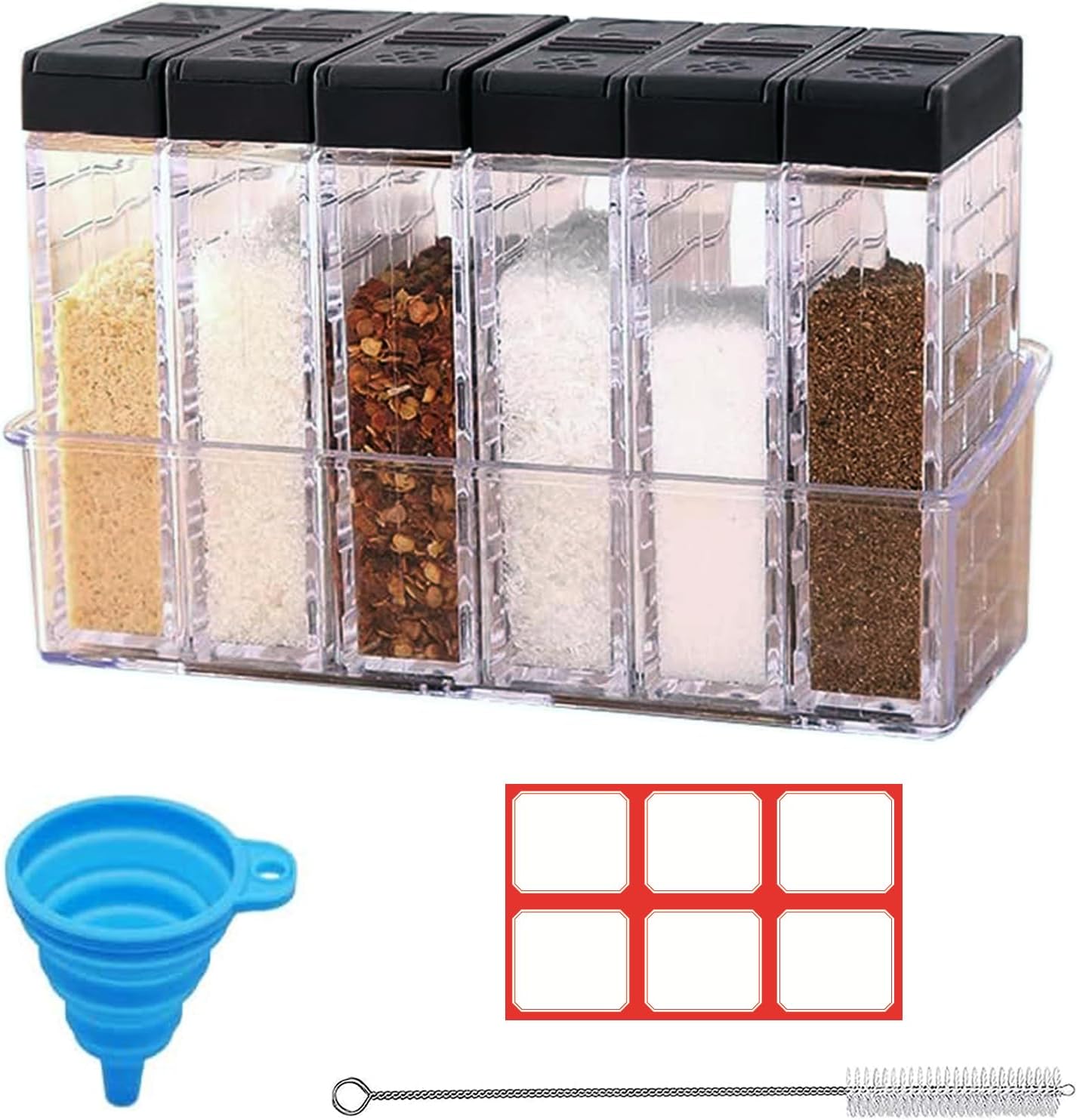 Camping Gadgets，Plastic Spice Shaker Set of 6 Camping Essentials 6 ...