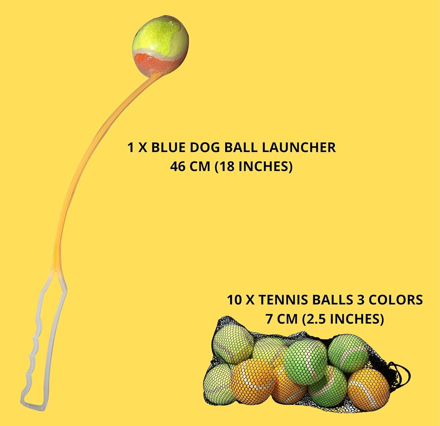 1PC Dog Ball Launcher with 10 Tennis Balls For Dogs Assorted Colors For ...