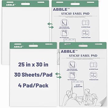 Amazon.com: Super Sticky Easel Pad, Large Note Pads, Easel Pads Flip ...