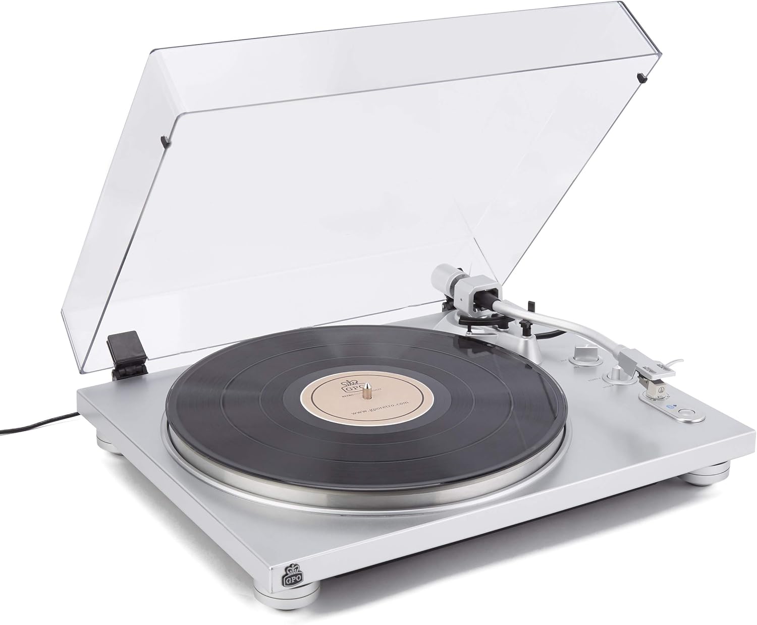 GPO PR100 Premium Series Vinyl Turntable, Record Player with Bluetooth ...