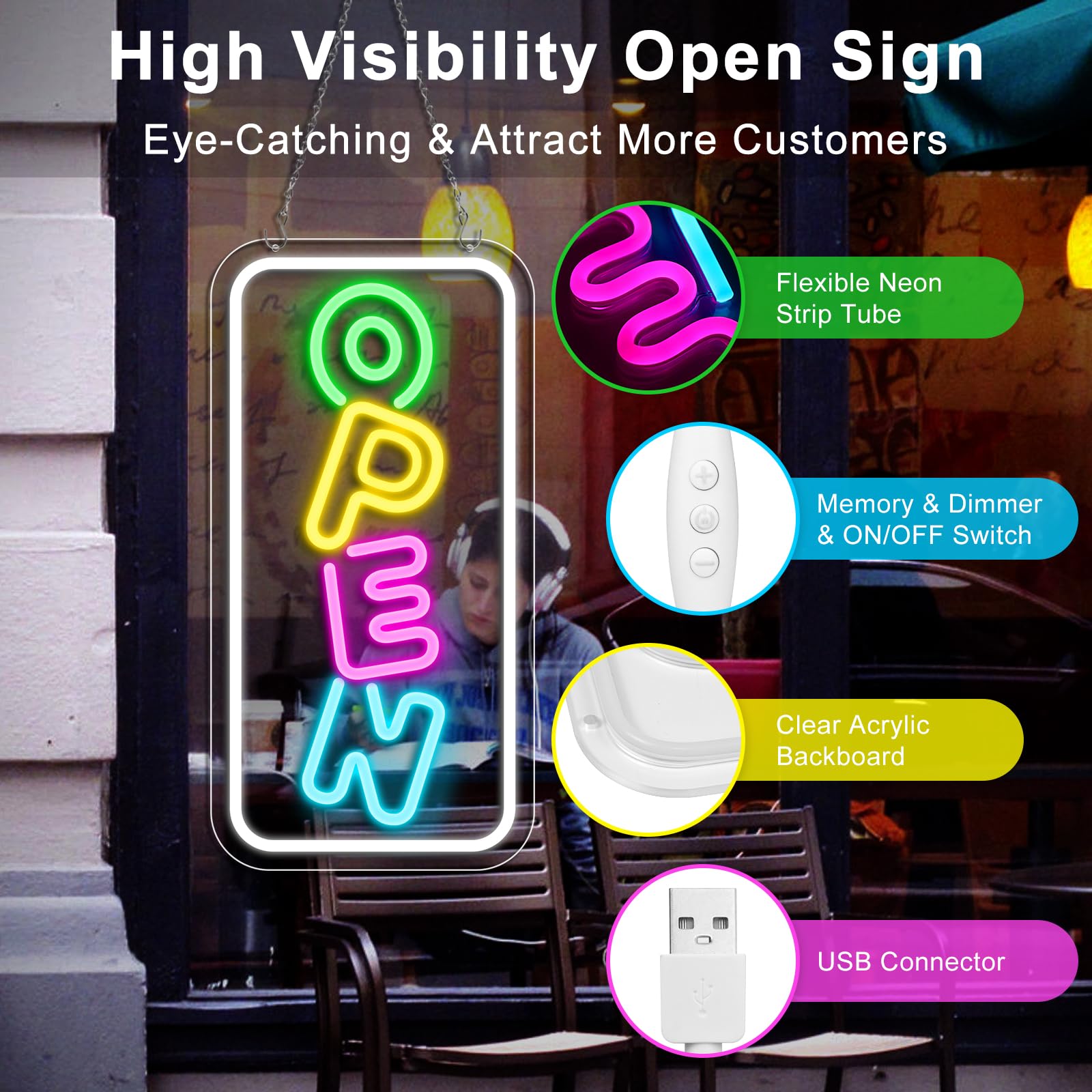 Snapklik.com : inShareplus 162"x 9.1" Super Bright Open Sign ...