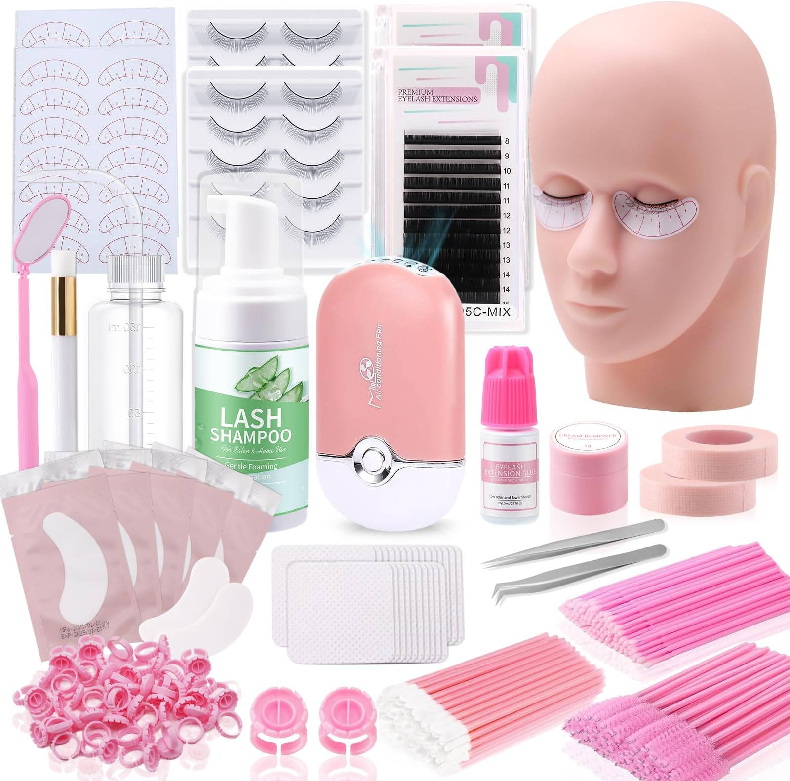 Amazon.com: Vznffur Lash Extension kit for Beginners, Eyelash Extension ...