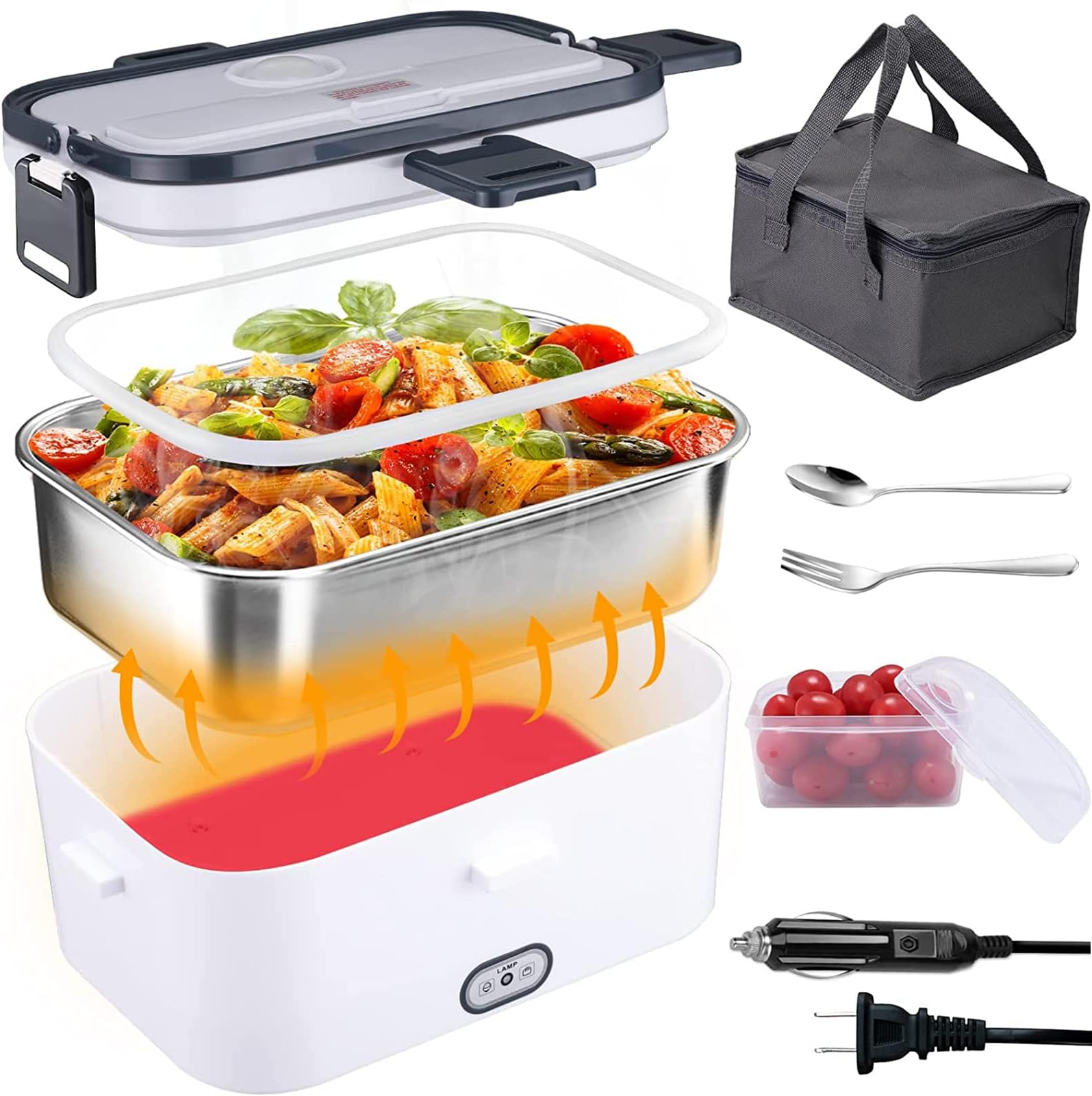 Amazon.com: Electric Lunch Box Food Heater - [60W Faster Heat] 1.8L ...
