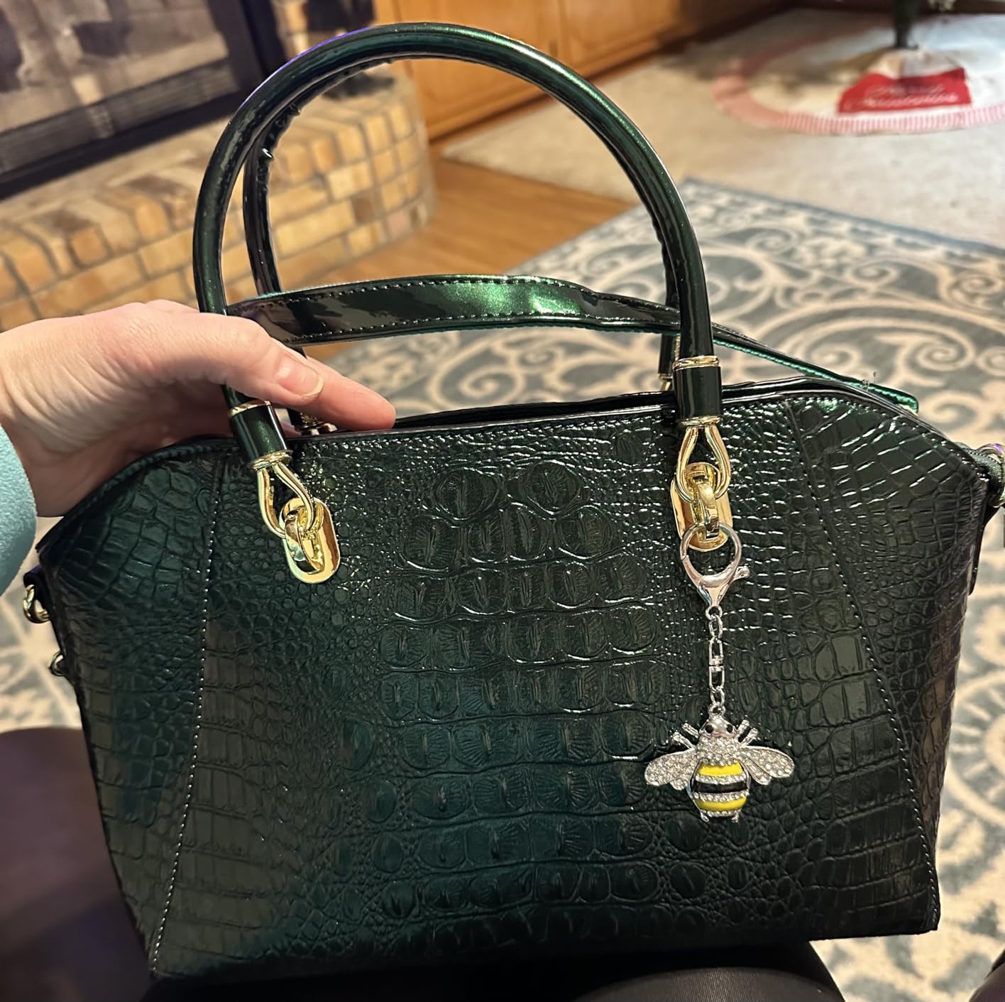 Amazon.com: Segater Women Fashion Crocodile Pattern Handbag and Purse ...