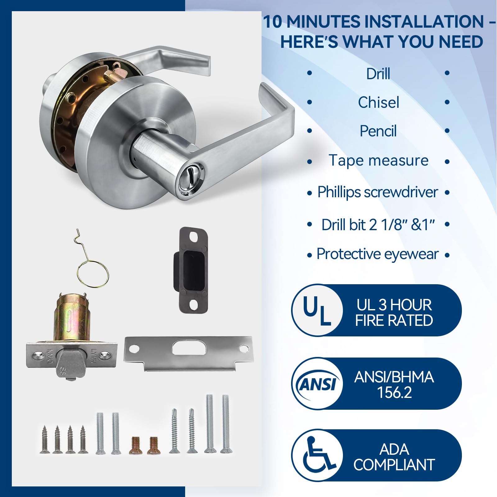 Snapklik.com : Rerishom Commercial Door Hand Locks Heavy-Duty Lever ...