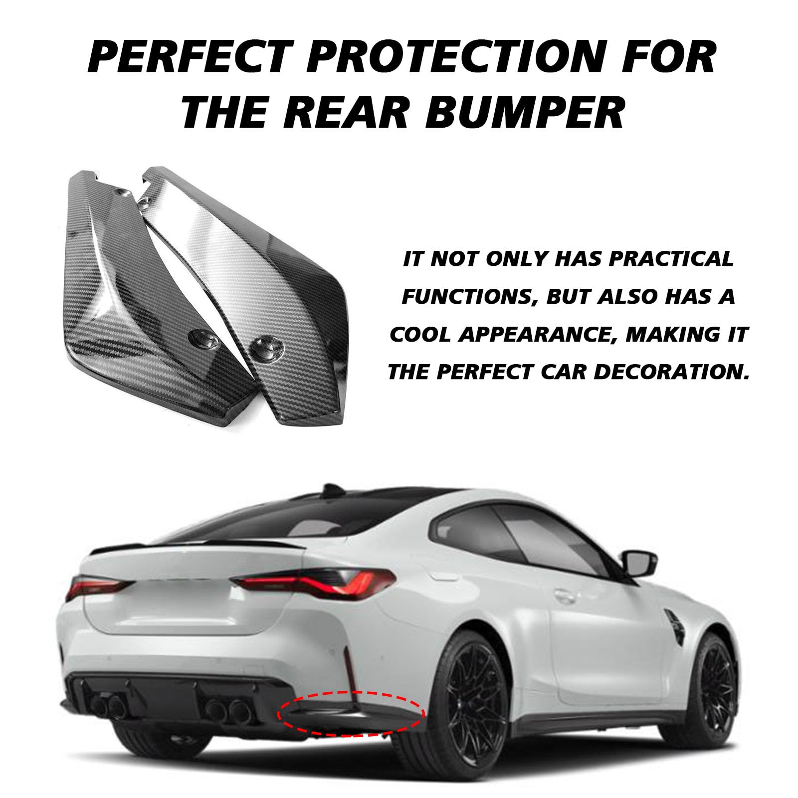 Snapklik.com : TOBENBONE 2 PCS Rear Bumper Canard Diffuser, Anti ...