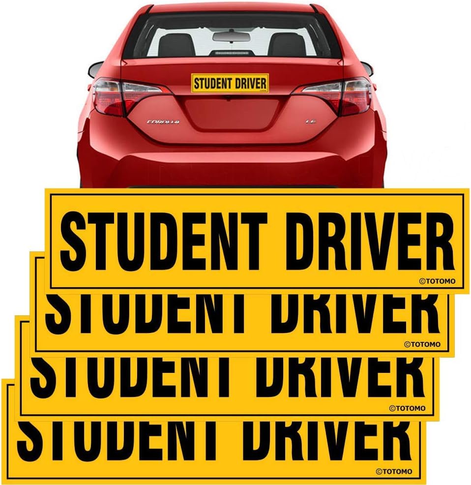 TOTOMO Student Driver Magnet for Car – Large 12″x3″ Magnetic Reflective ...