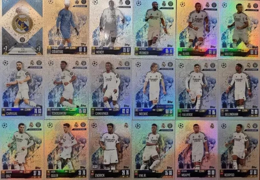 Match Attax 2024 2025 Real Madrid Full Base Card Team Set : Amazon.com ...