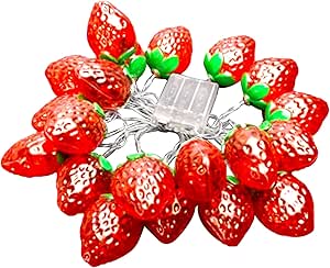 Amazon.com: Lights for Bedroom 4ft 20 LED Strawberry String Party Light ...